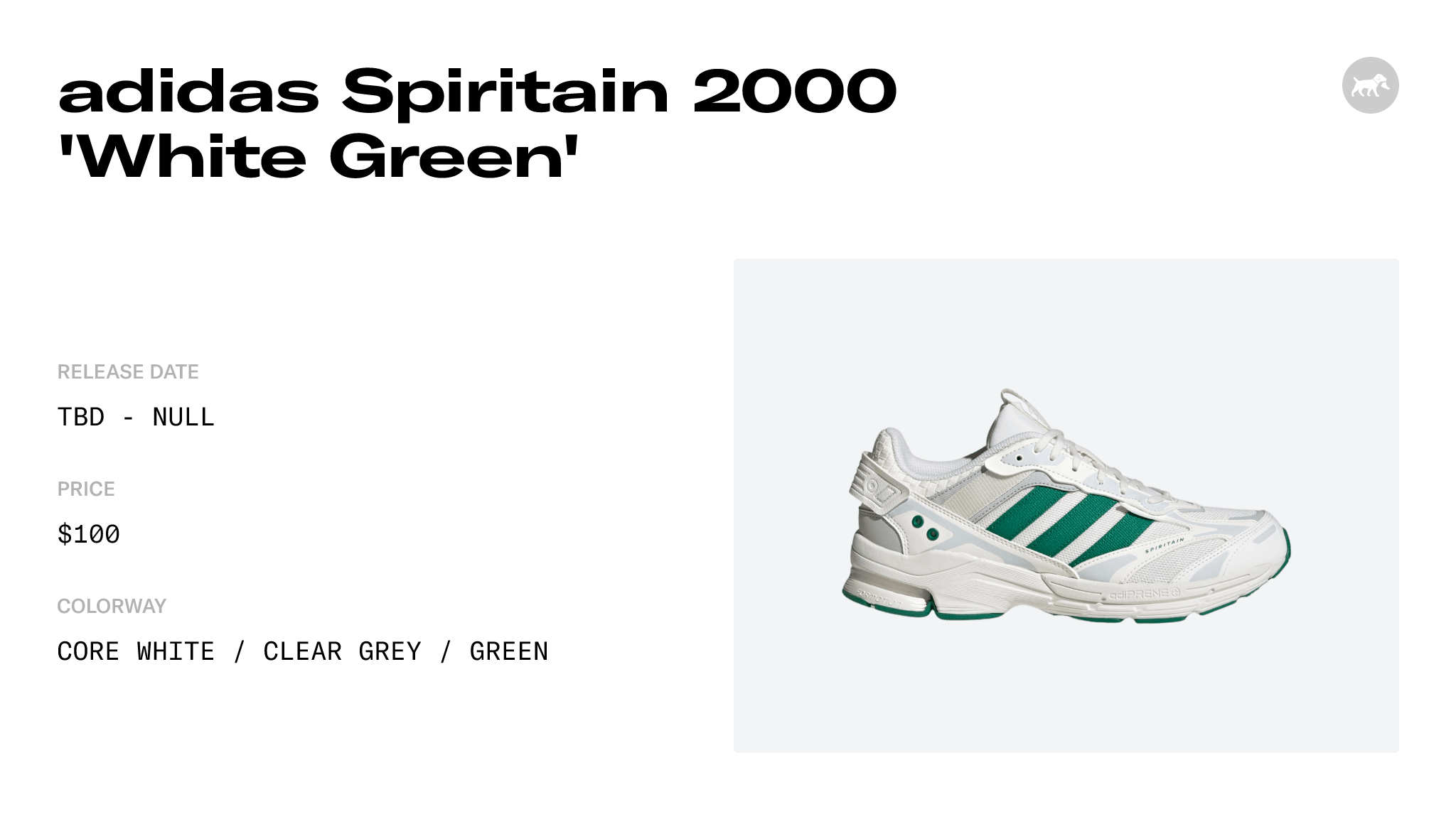 adidas Spiritain 2000 'White Green' - GZ9582 Release Info