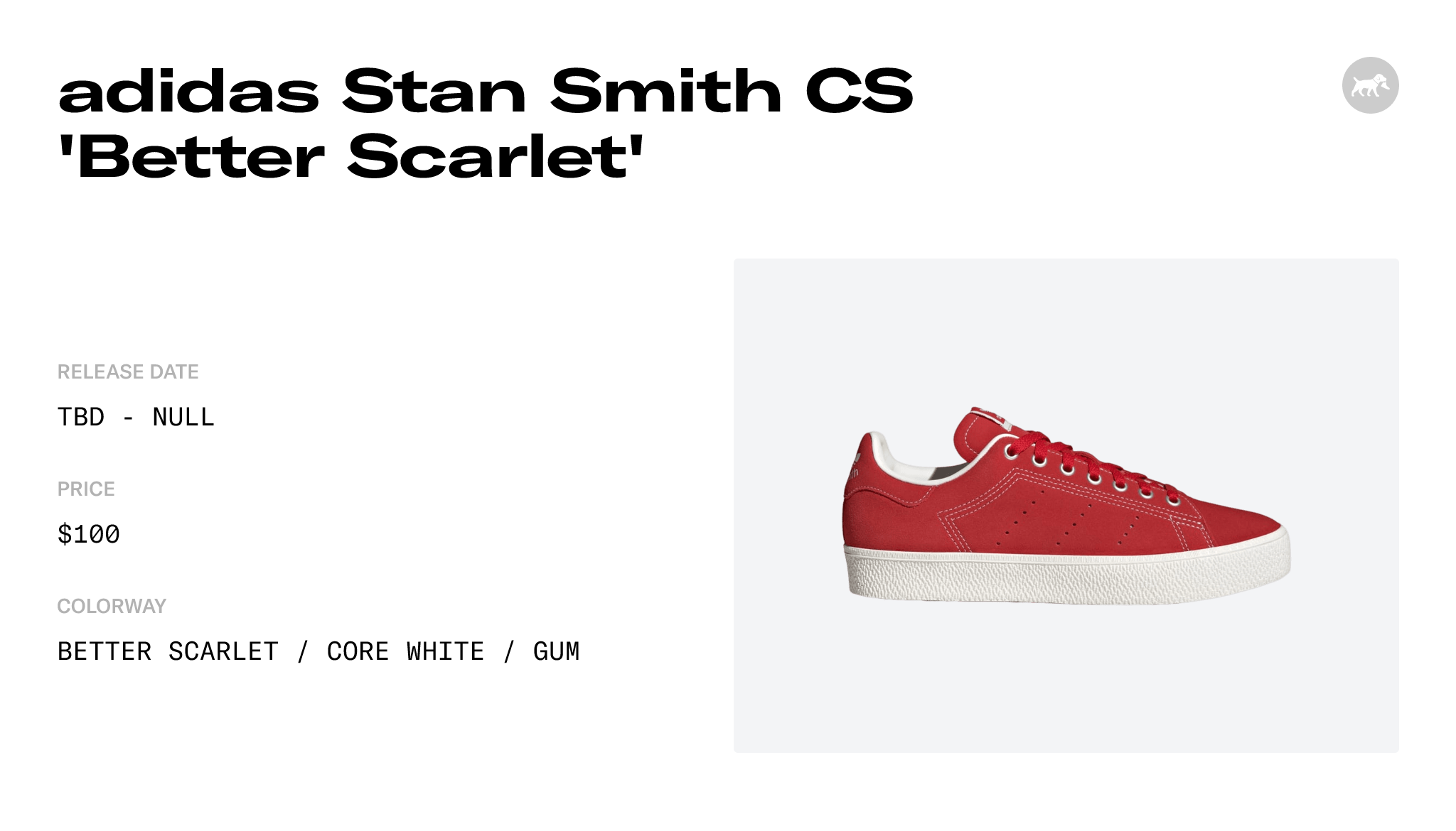 adidas Stan Smith CS 'Better Scarlet' - ID2044 Release Info