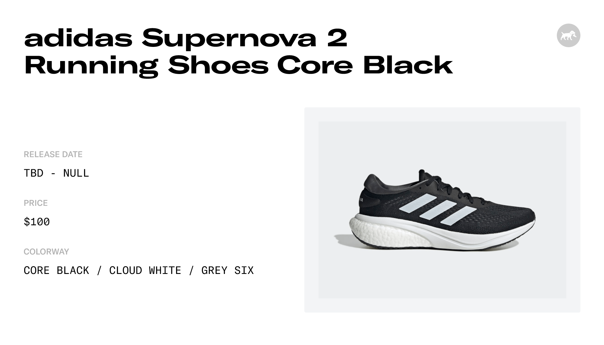 adidas Supernova 2 Running Shoes Core Black - GW9088 Release Info