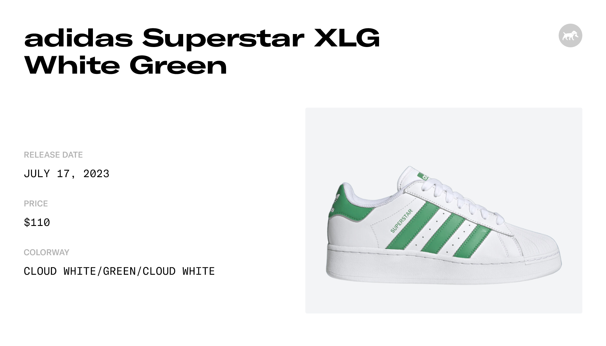 adidas Superstar XLG White Green - IF8069 Raffles & Where to Buy