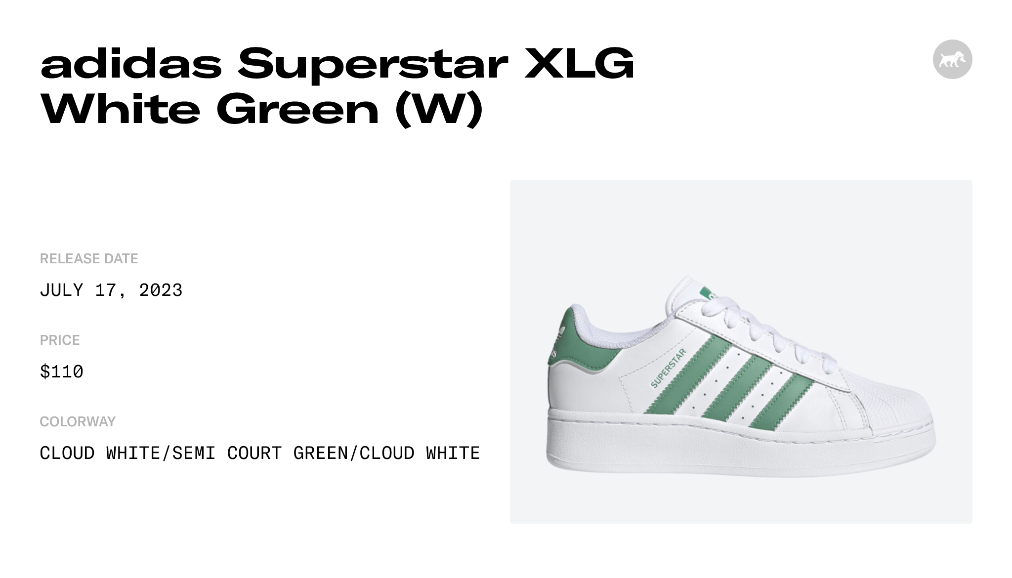 adidas Superstar XLG White Green (W) - IF3002 Raffles & Where to Buy