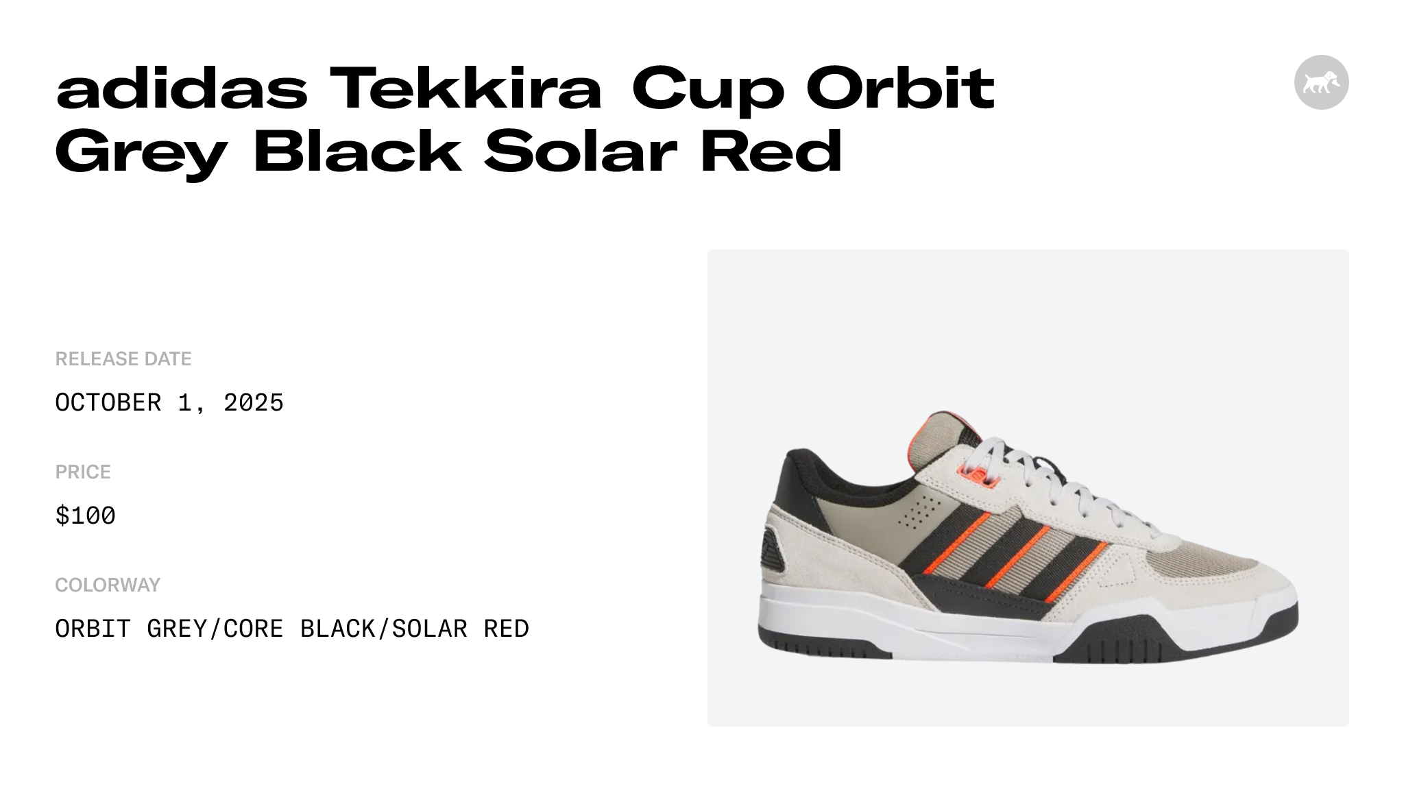 adidas Tekkira Cup Orbit Grey Black Solar Red - JQ8906