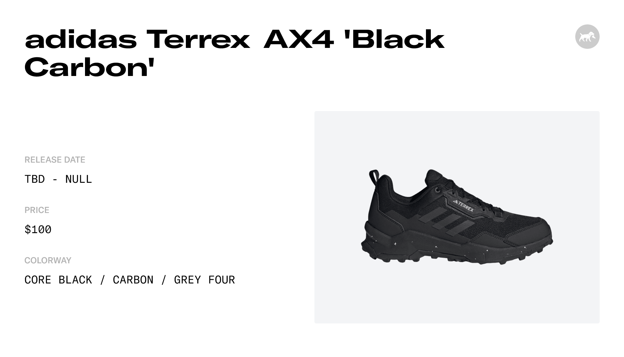 adidas Terrex AX4 'Black Carbon' - HP7388 Release Info