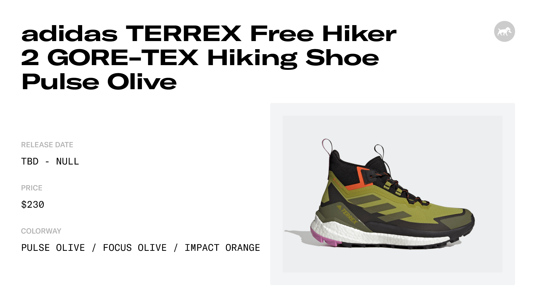 adidas TERREX Free Hiker 2 GORE-TEX Hiking Shoe Pulse Olive - GV8900 ...