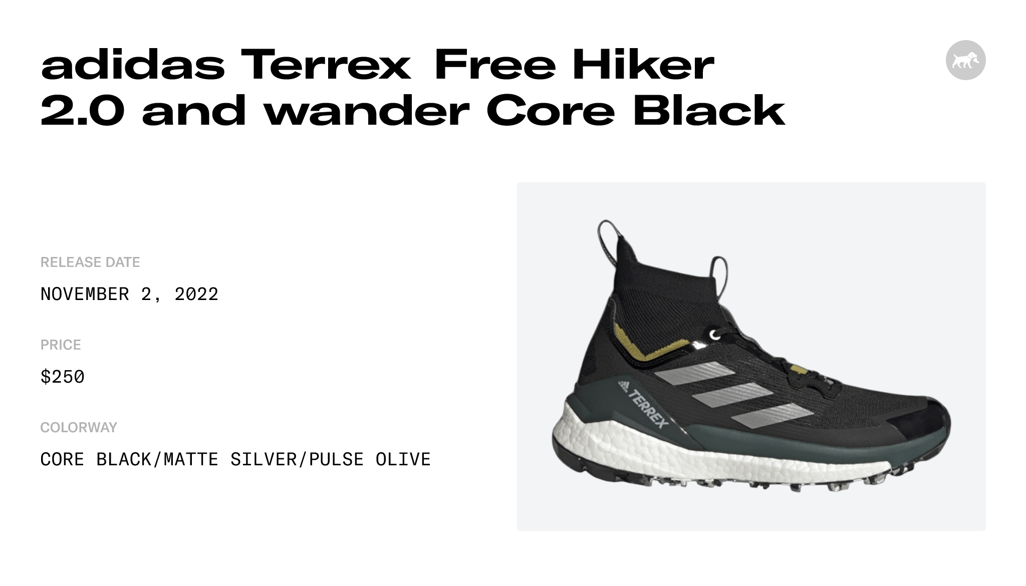 adidas Terrex Free Hiker 2.0 and wander Core Black - GY9839