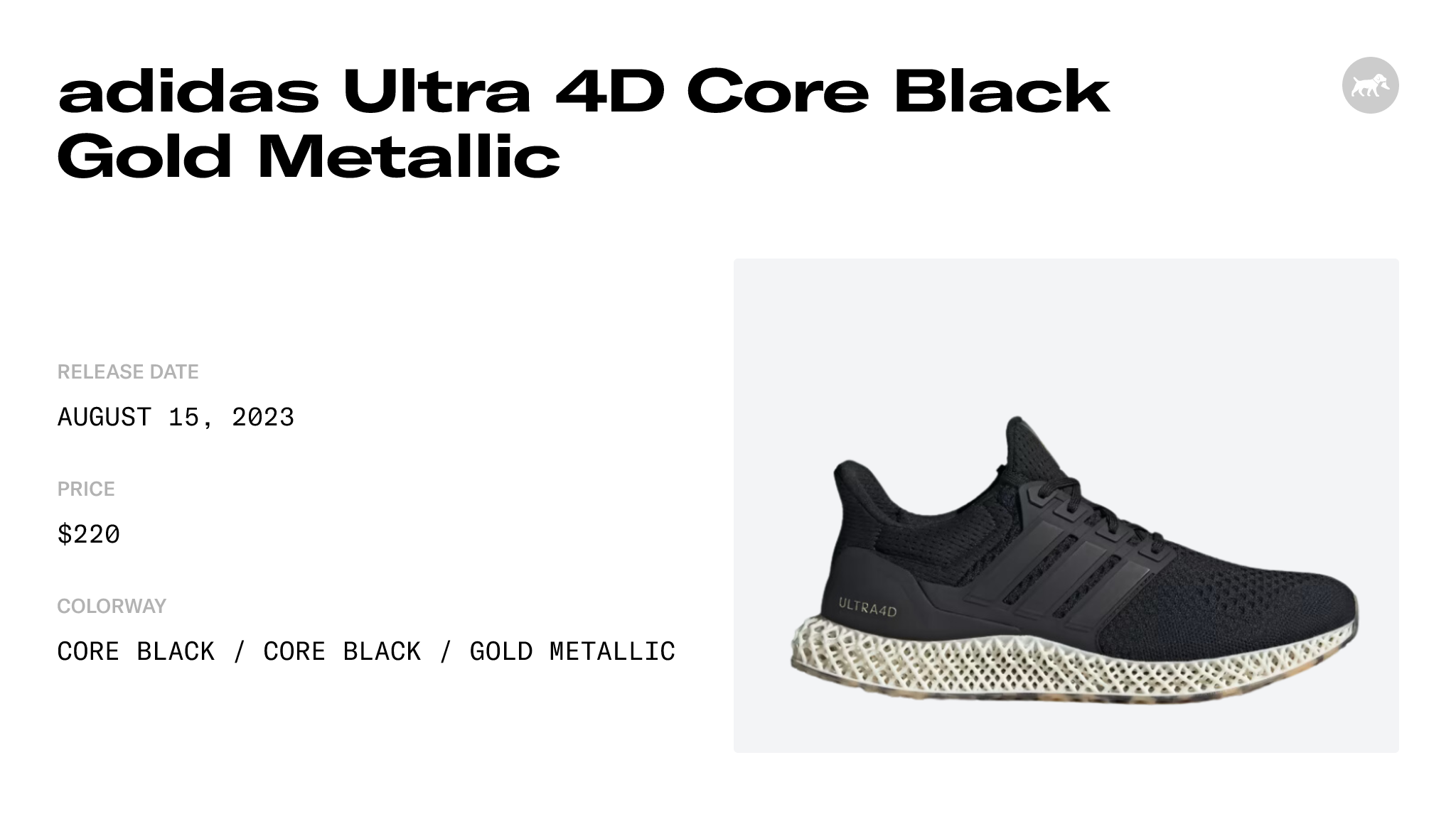 adidas Ultra 4D Core Black Gold Metallic - IG2264 Raffles & Where to Buy