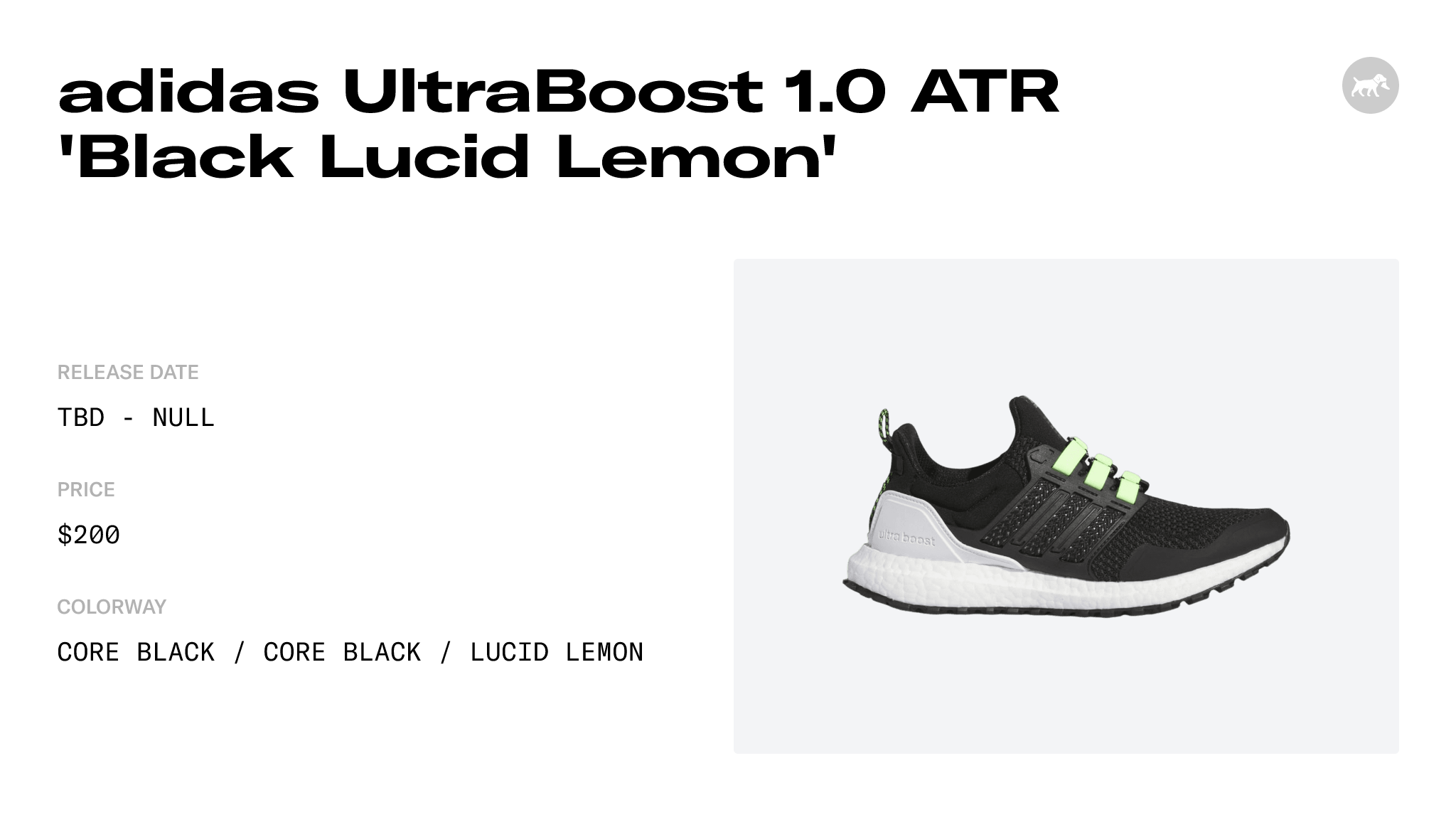 adidas UltraBoost 1.0 ATR 'Black Lucid Lemon' - IG3088 Release Info