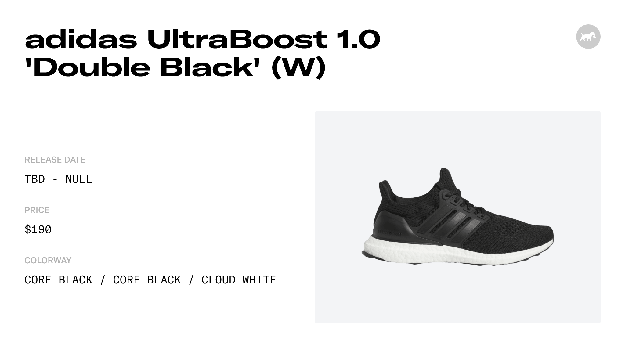 adidas UltraBoost 1.0 'Double Black' (W) - HQ4206 Release Info