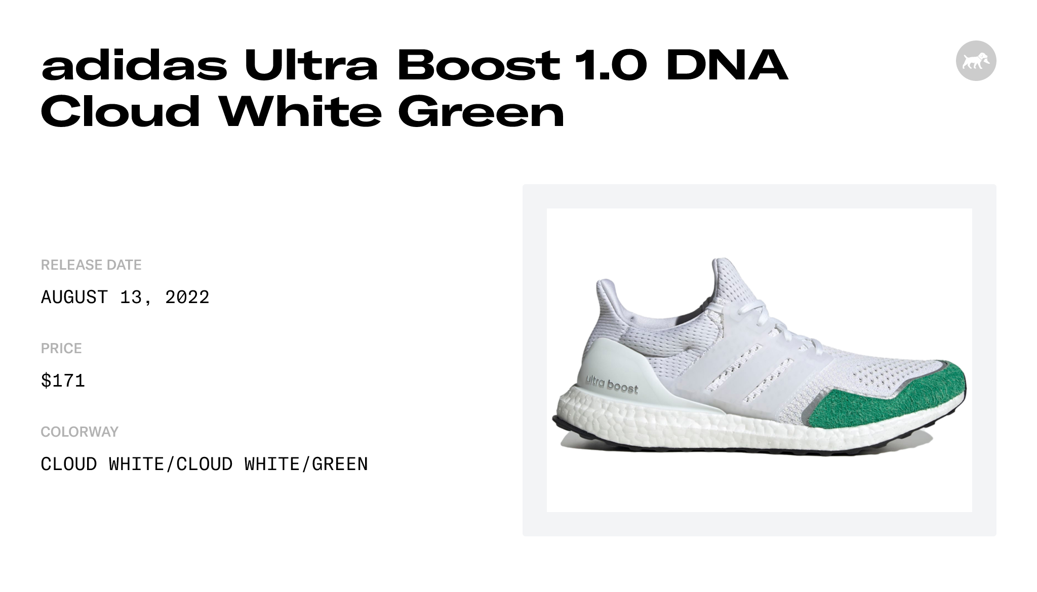 adidas Ultra Boost 1.0 DNA Cloud White Green - GY9134 Release Info