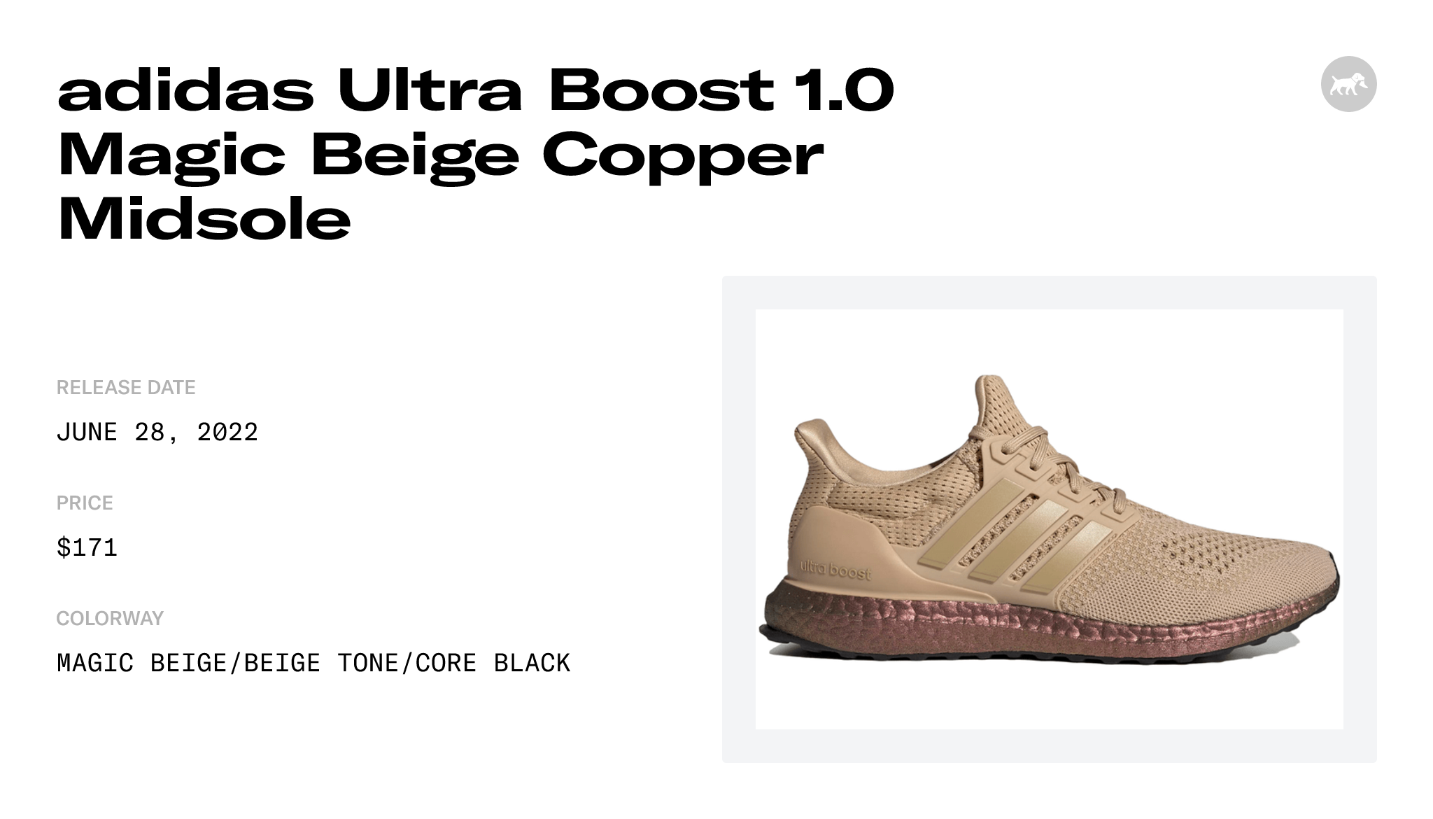 adidas Ultra Boost 1.0 Magic Beige Copper Midsole - HP9622