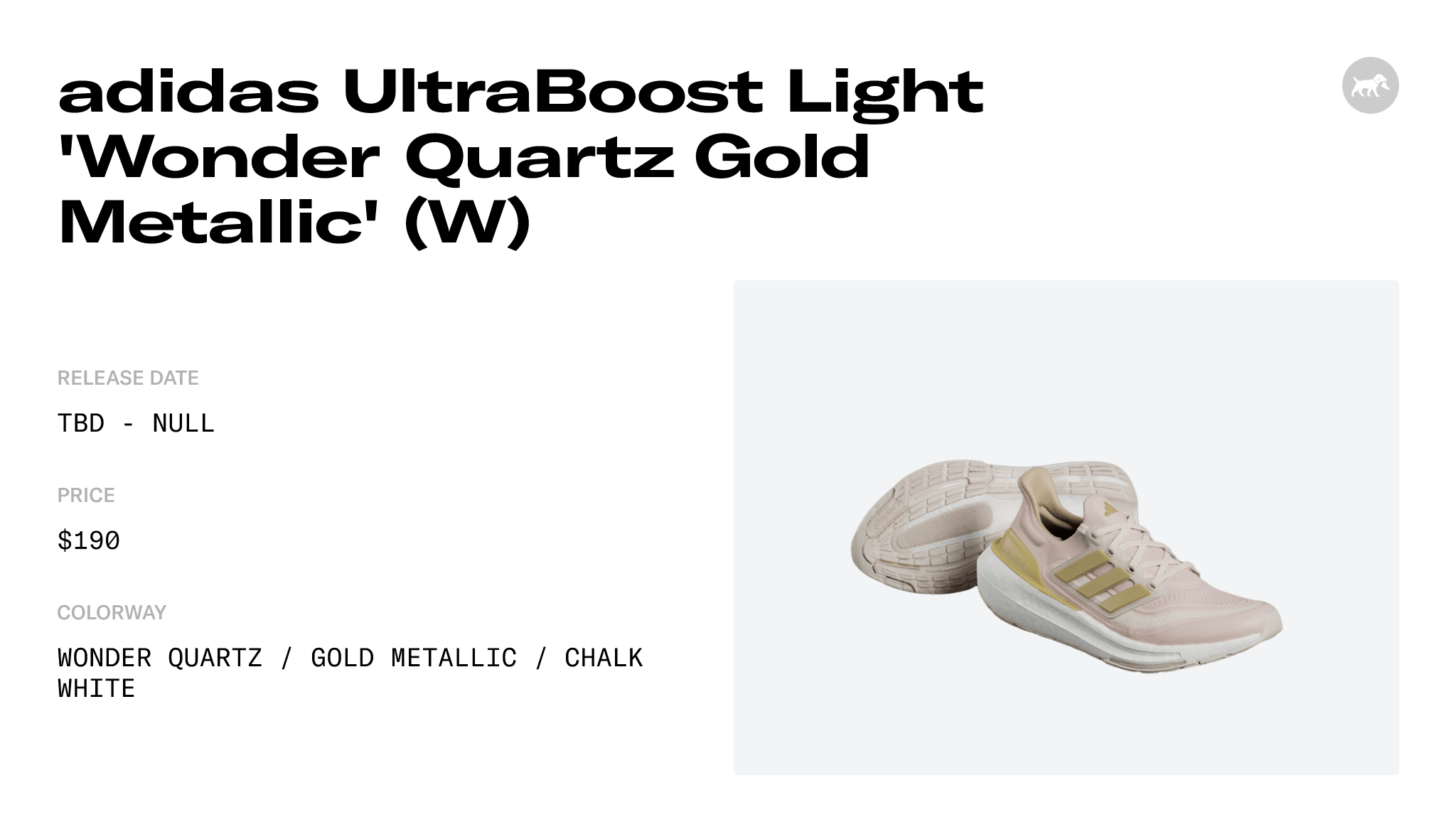 adidas UltraBoost Light 'Wonder Quartz Gold Metallic' (W) - IE1757 ...