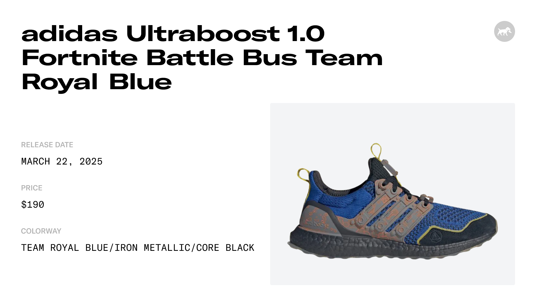 adidas Ultraboost 1.0 Fortnite Battle Bus Team Royal Blue - JQ0713