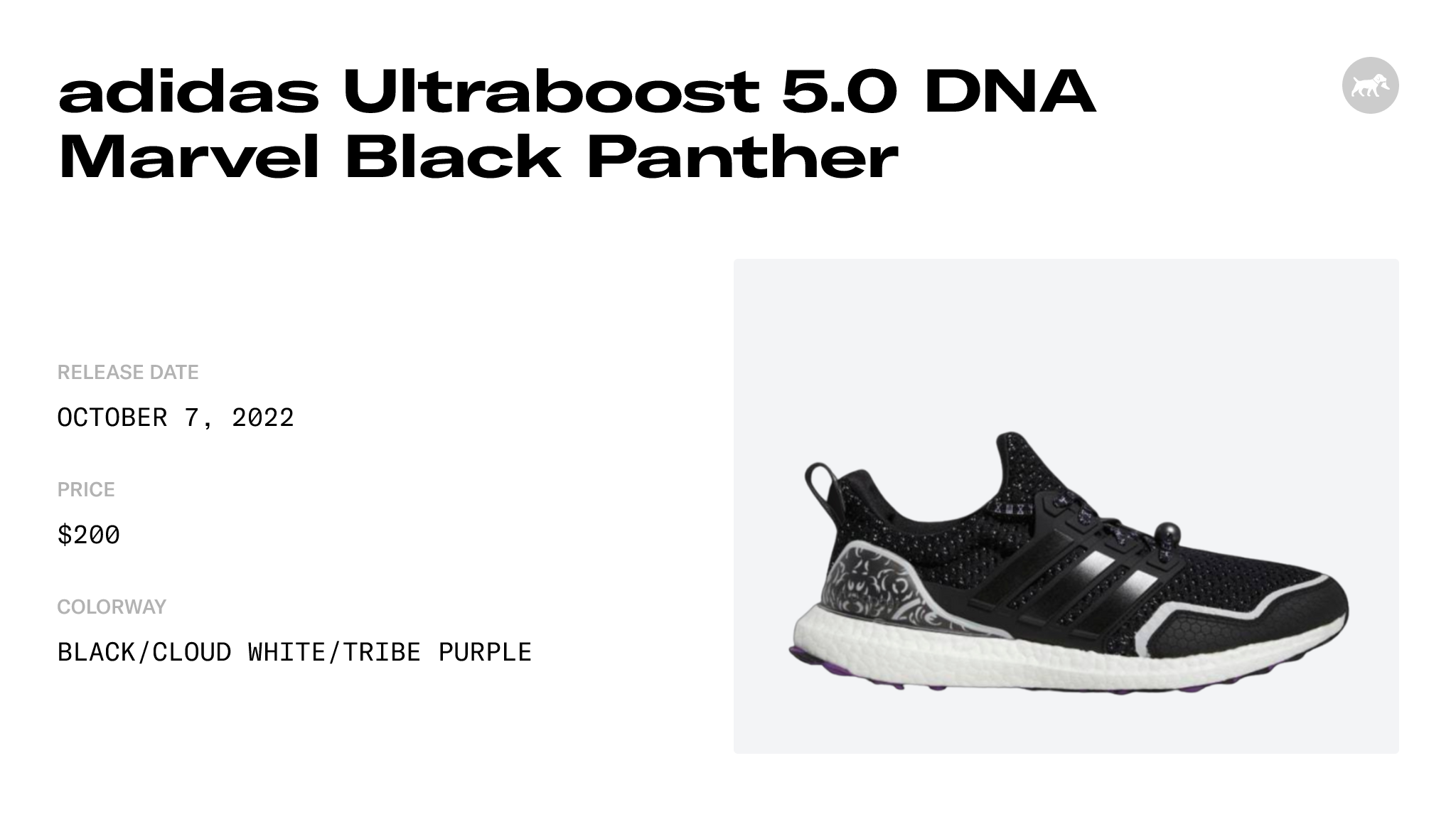 adidas Ultraboost 5.0 DNA Marvel Black Panther - HR0518