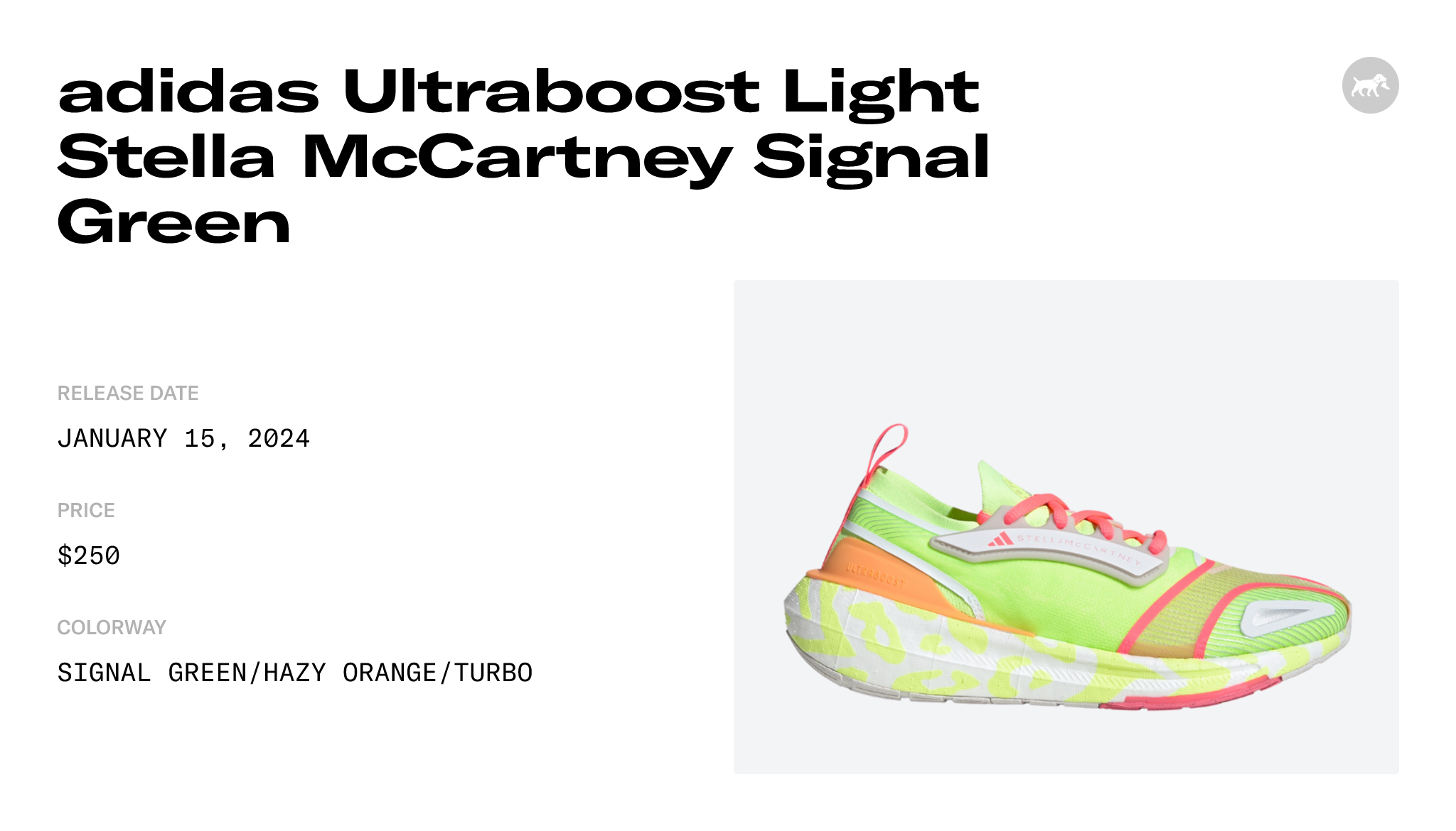 adidas Ultraboost Light Stella McCartney Signal Green - IG5943