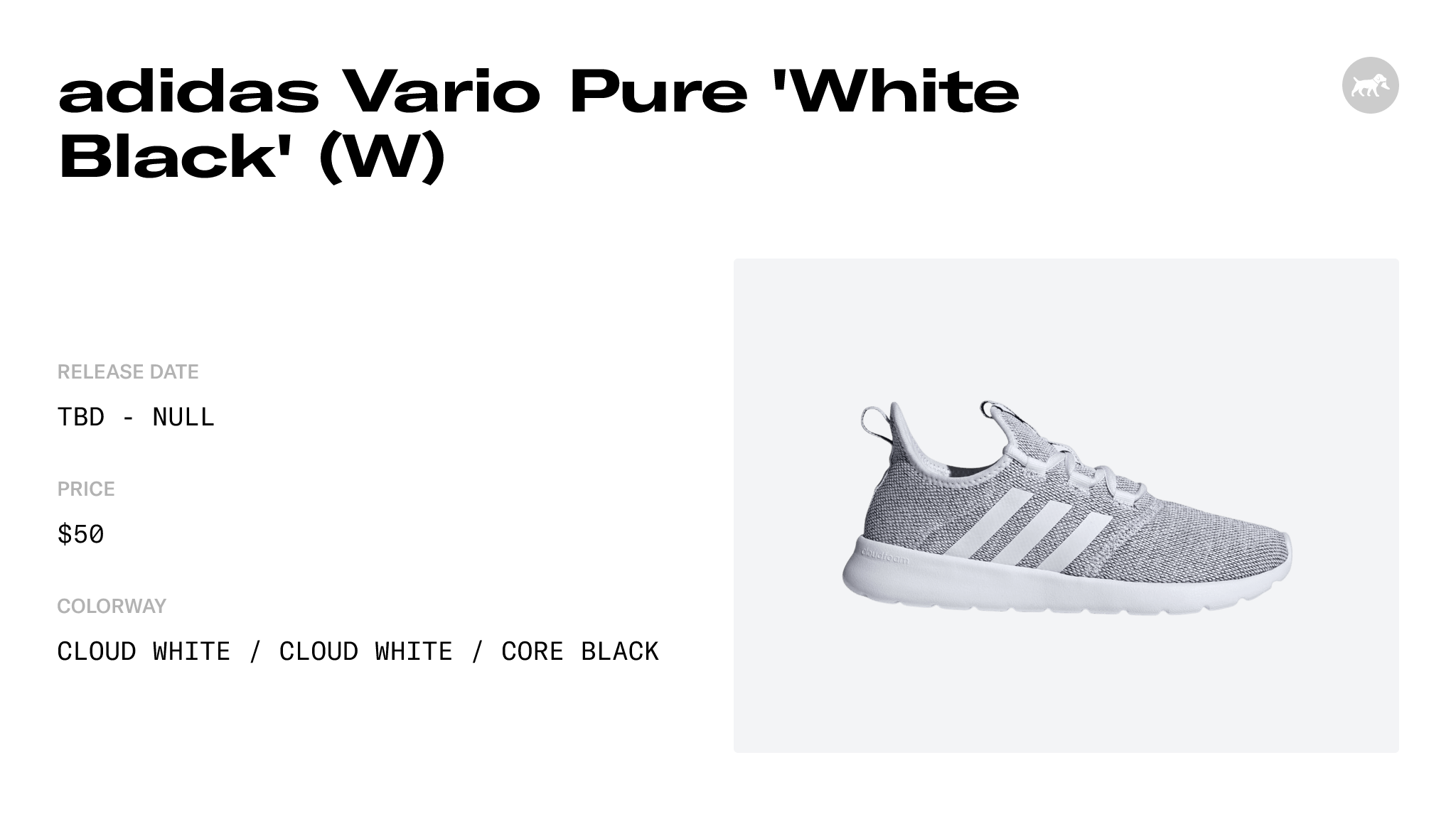 adidas Vario Pure 'White Black' (W) - H04756 Release Info