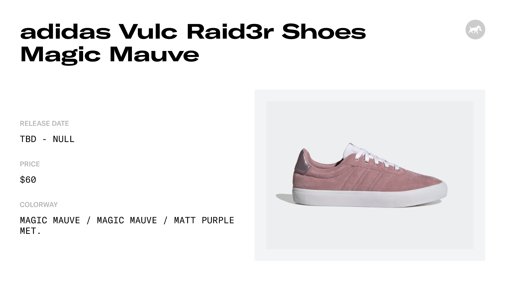 adidas Vulc Raid3r Shoes Magic Mauve - GW9181 Release Info