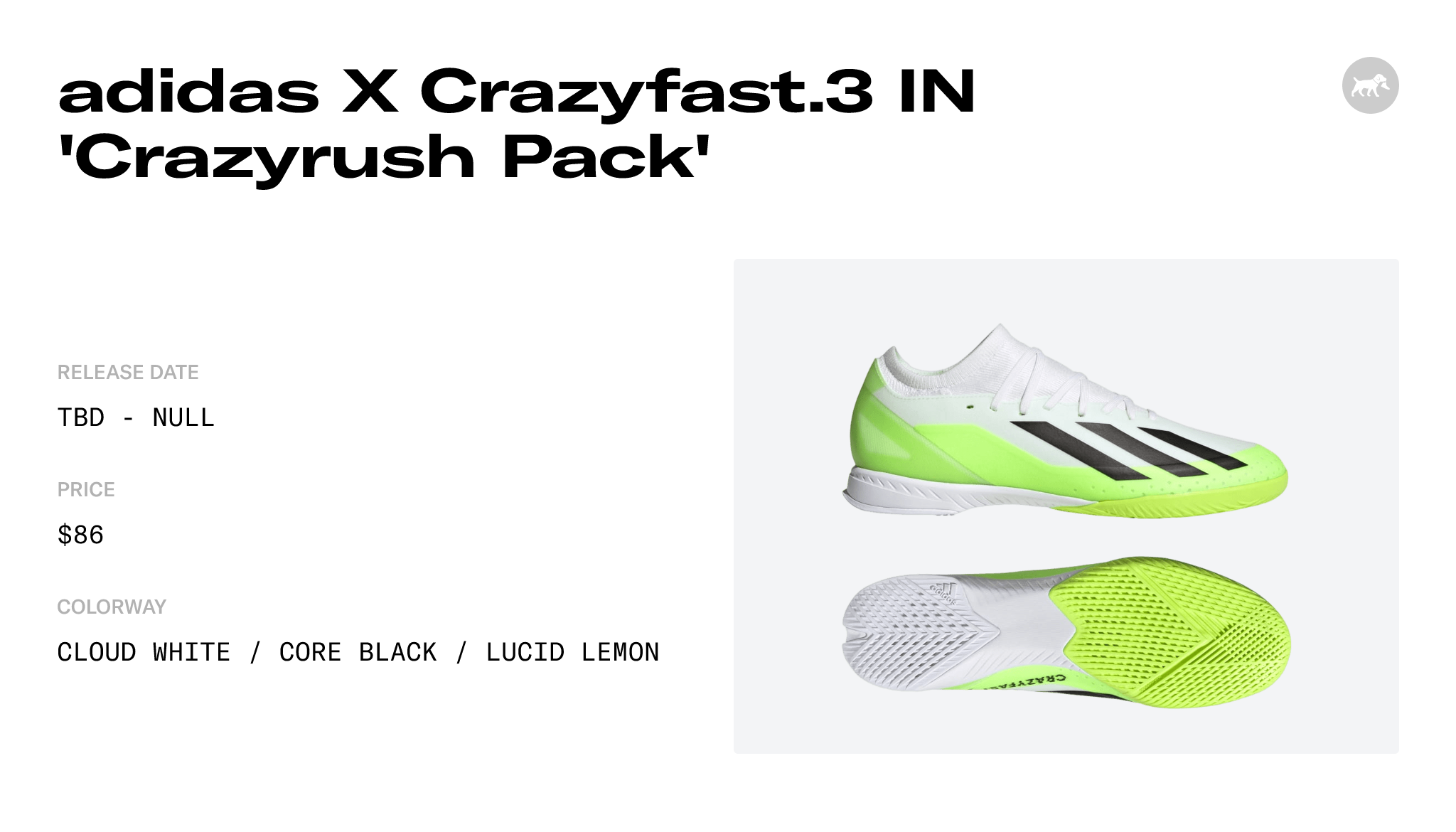 adidas X Crazyfast.3 IN 'Crazyrush Pack' - ID9340 Release Info