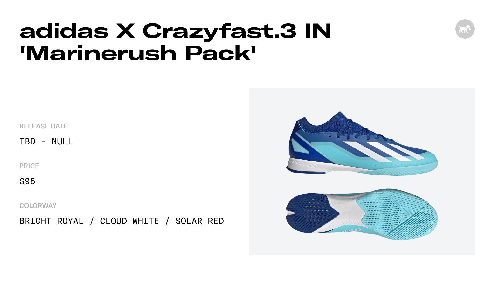 adidas X Crazyfast.3 IN 'Marinerush Pack' - ID9341 Release Info