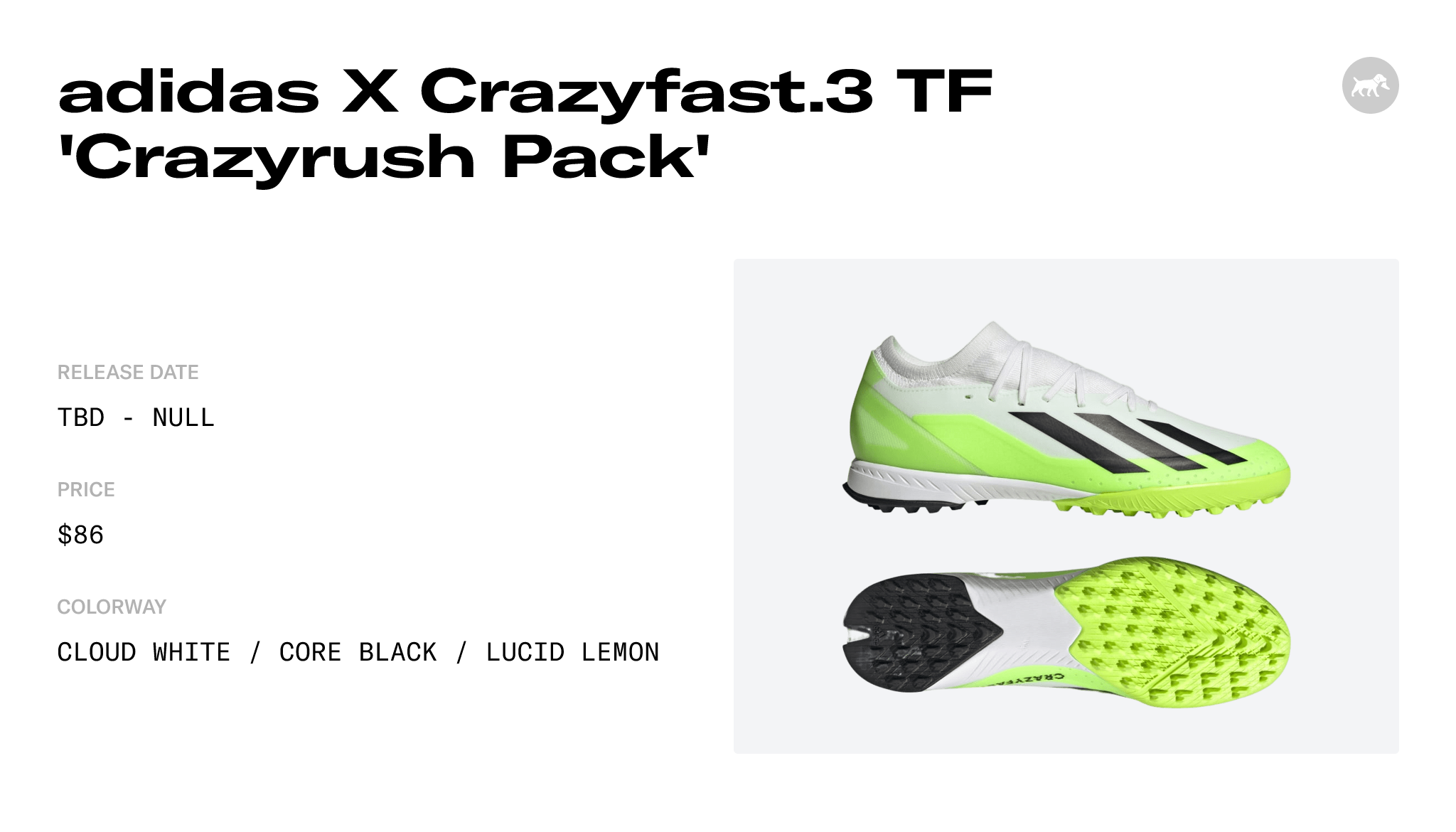 adidas X Crazyfast.3 TF 'Crazyrush Pack' - ID9337 Release Info