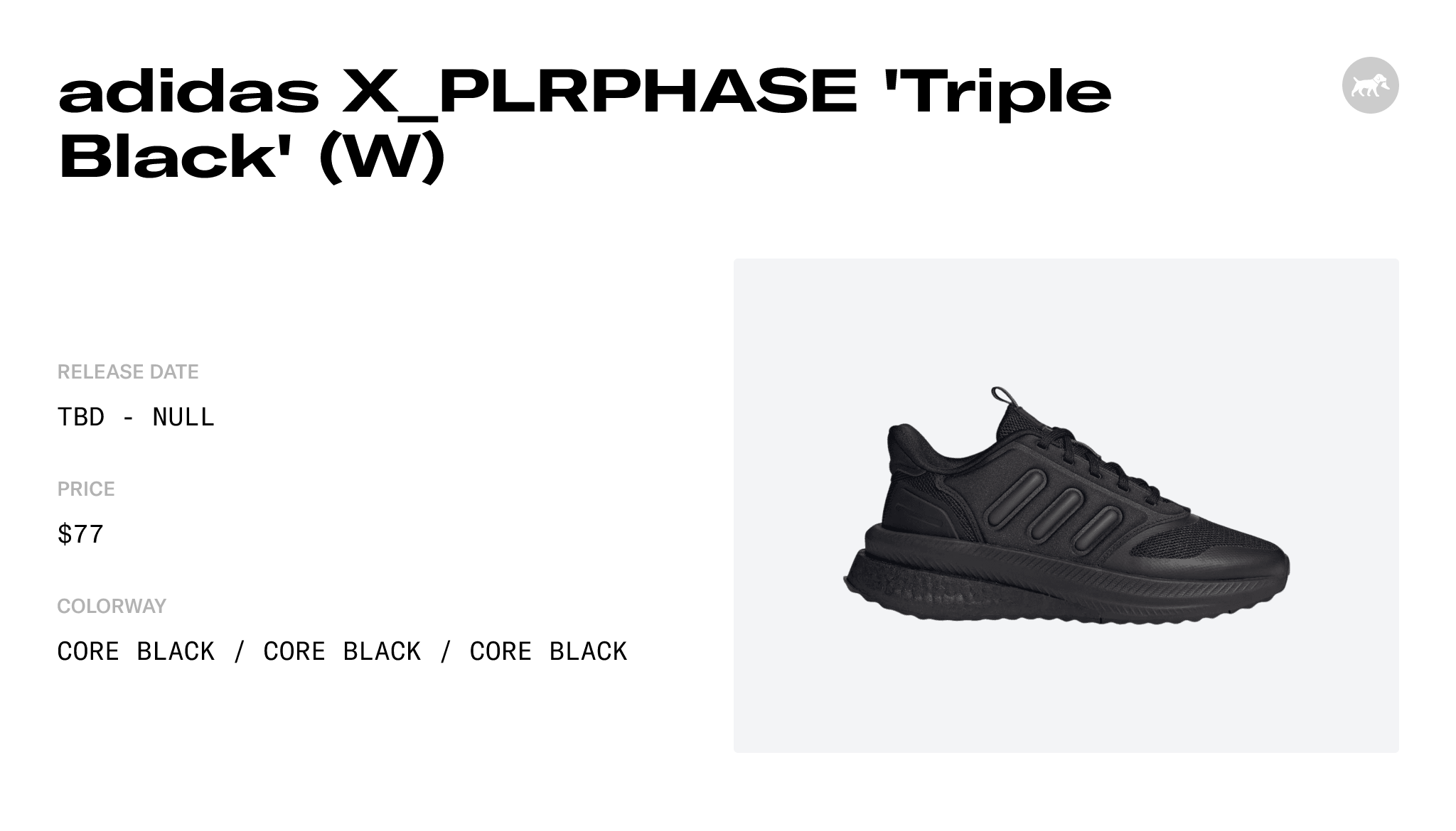 adidas X_PLRPHASE 'Triple Black' (W) - IG4779 Release Info