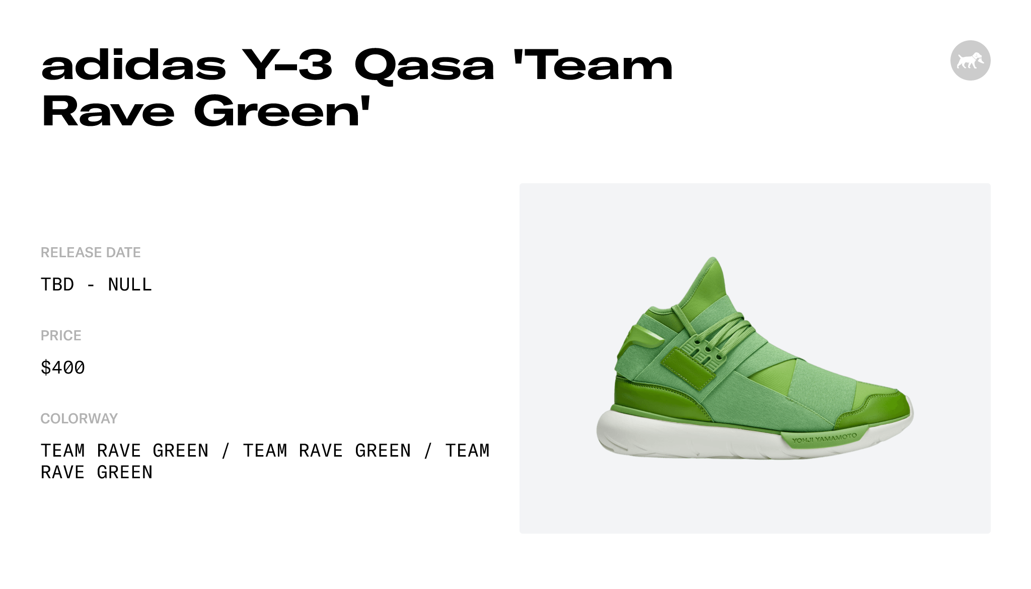 adidas Y-3 Qasa 'Team Rave Green' - ID2928 Release Info