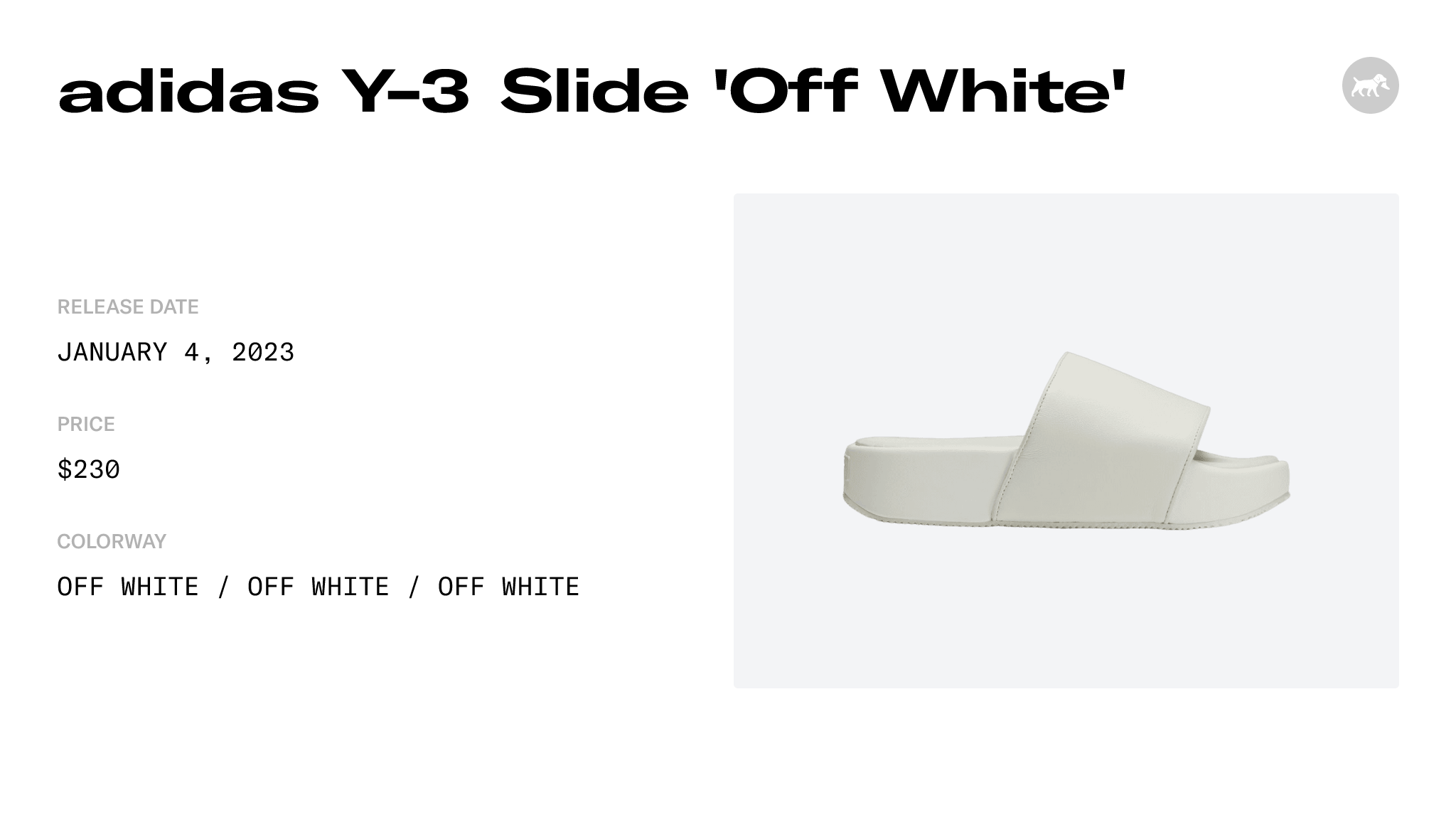 adidas Y-3 Slide 'Off White' - FZ6402 Release Info