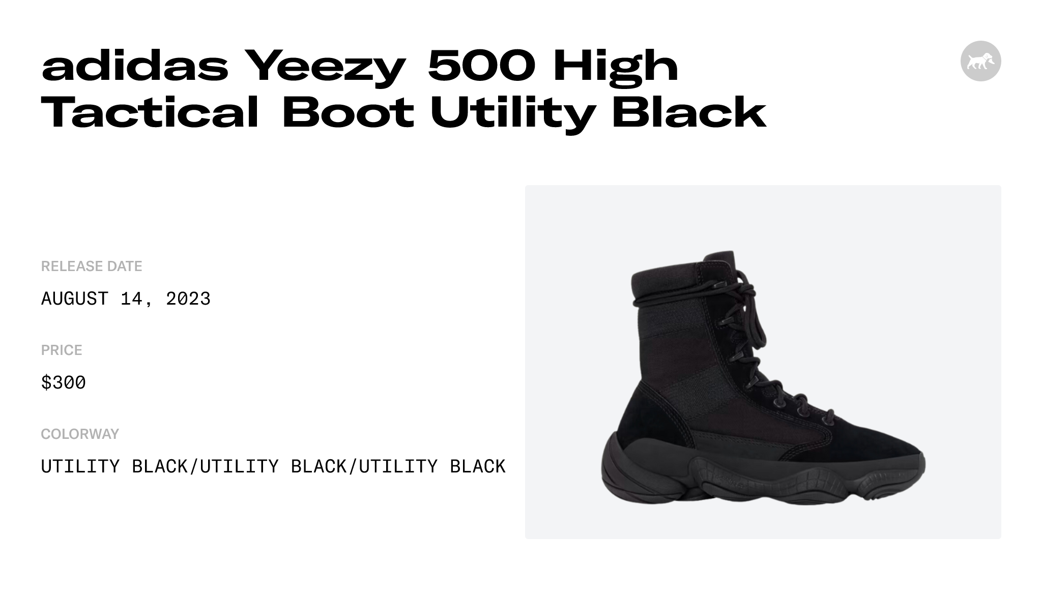 adidas Yeezy 500 High Tactical Boot Utility Black - IG4693