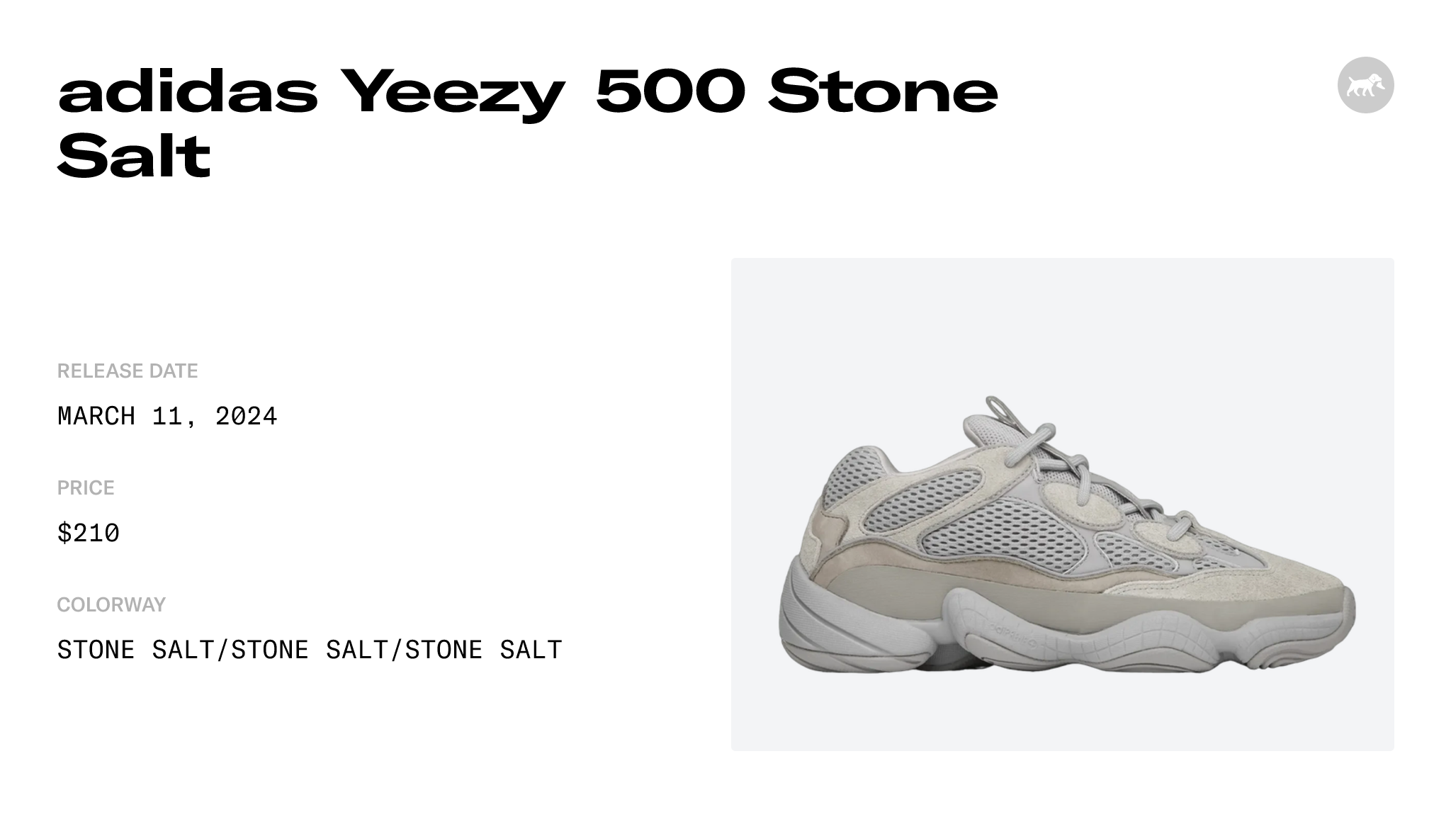 adidas Yeezy 500 Stone Salt - IE4783 Raffles & Where to Buy