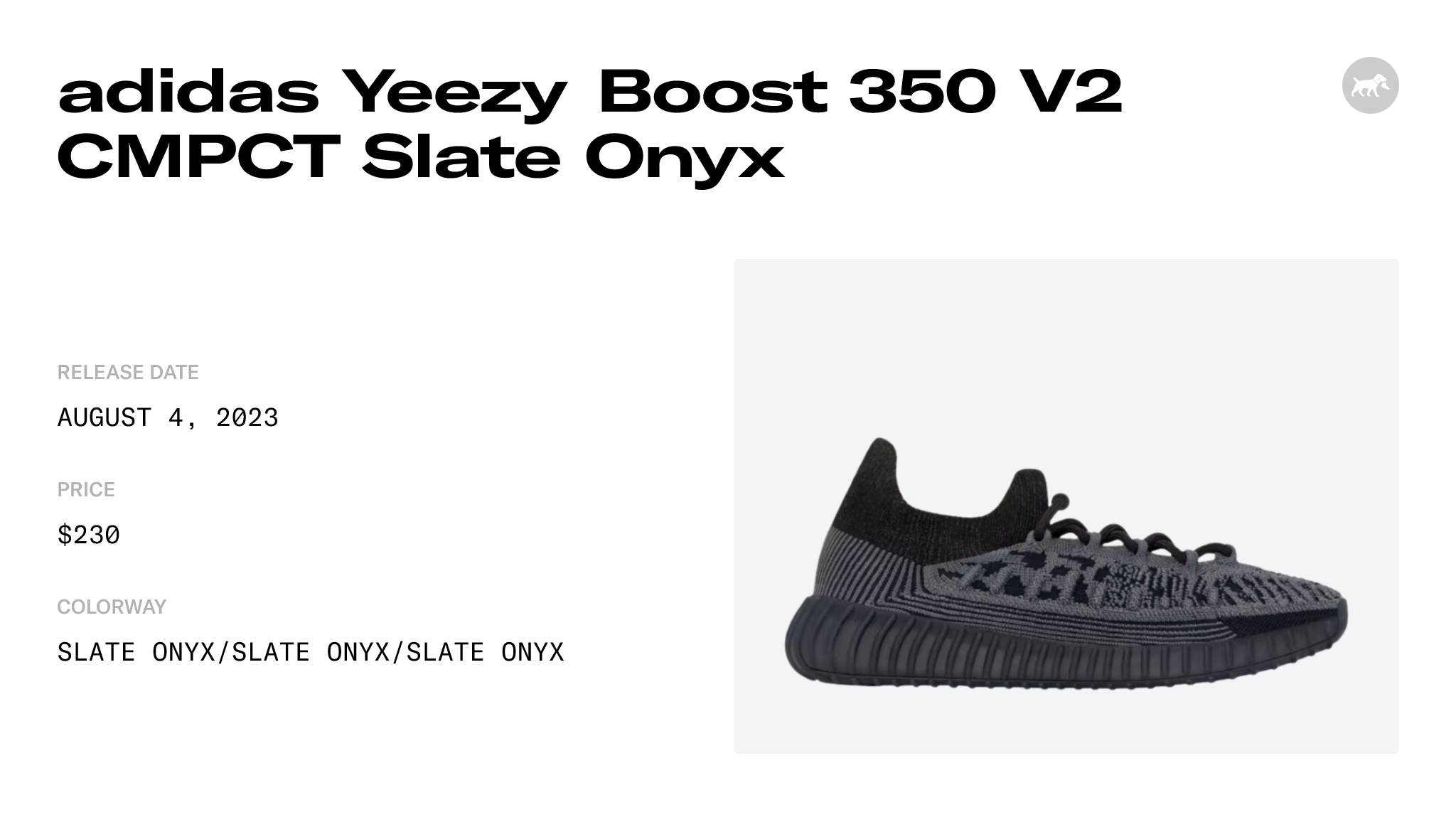 adidas Yeezy Boost 350 V2 CMPCT Slate Onyx - IG9606
