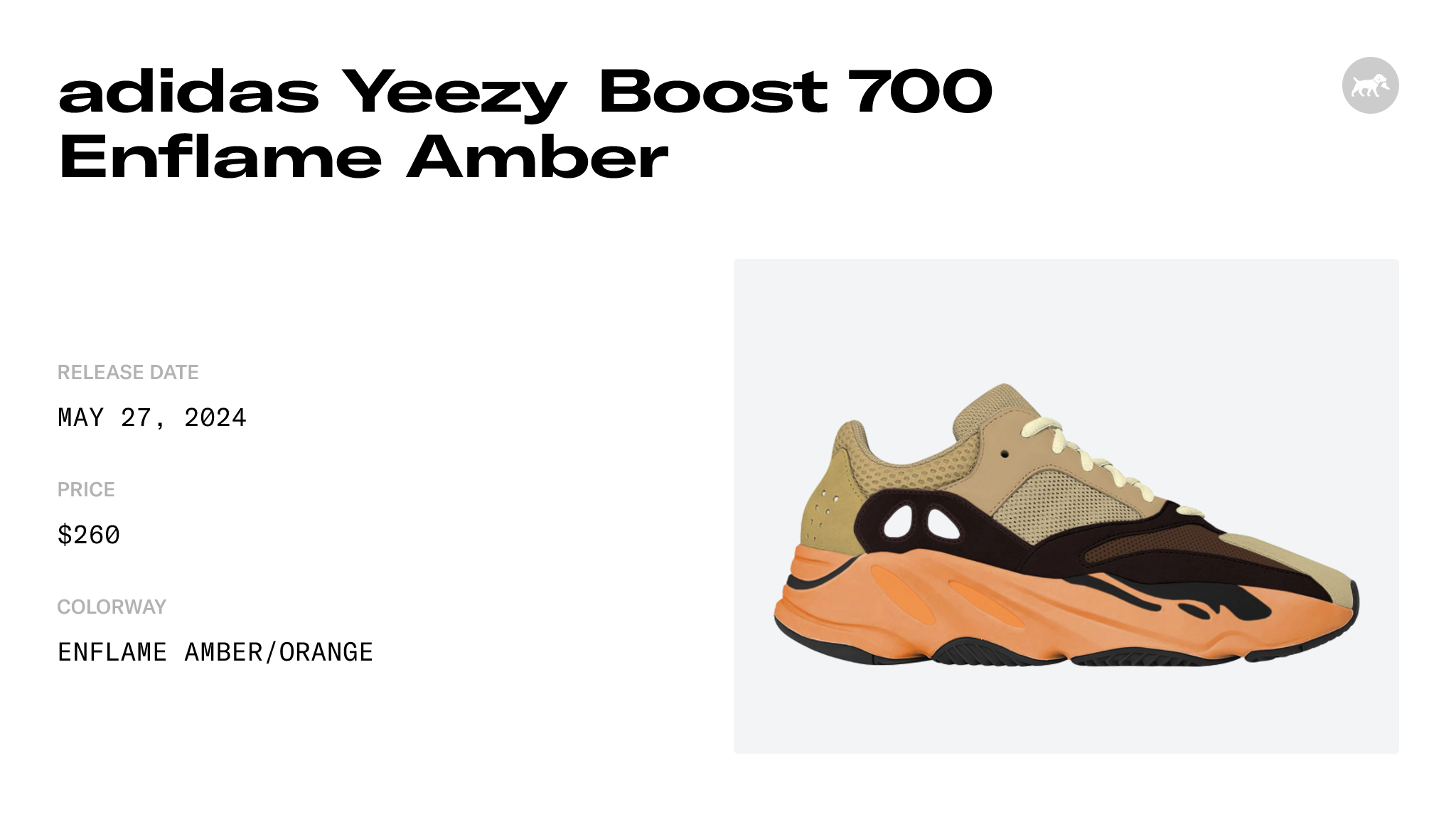adidas Yeezy Boost 700 Enflame Amber - GW0297 Raffles & Where to Buy
