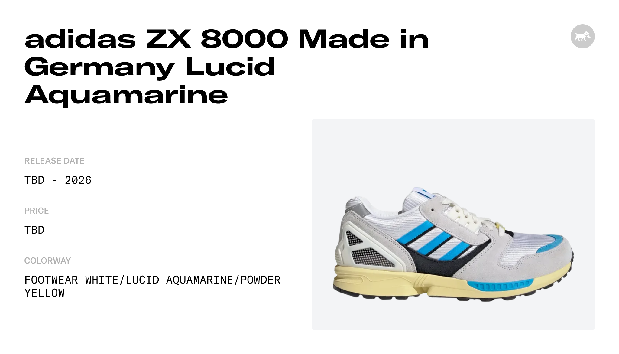 adidas ZX 8000 Made in Germany Lucid Aquamarine - JR4609 Release Info