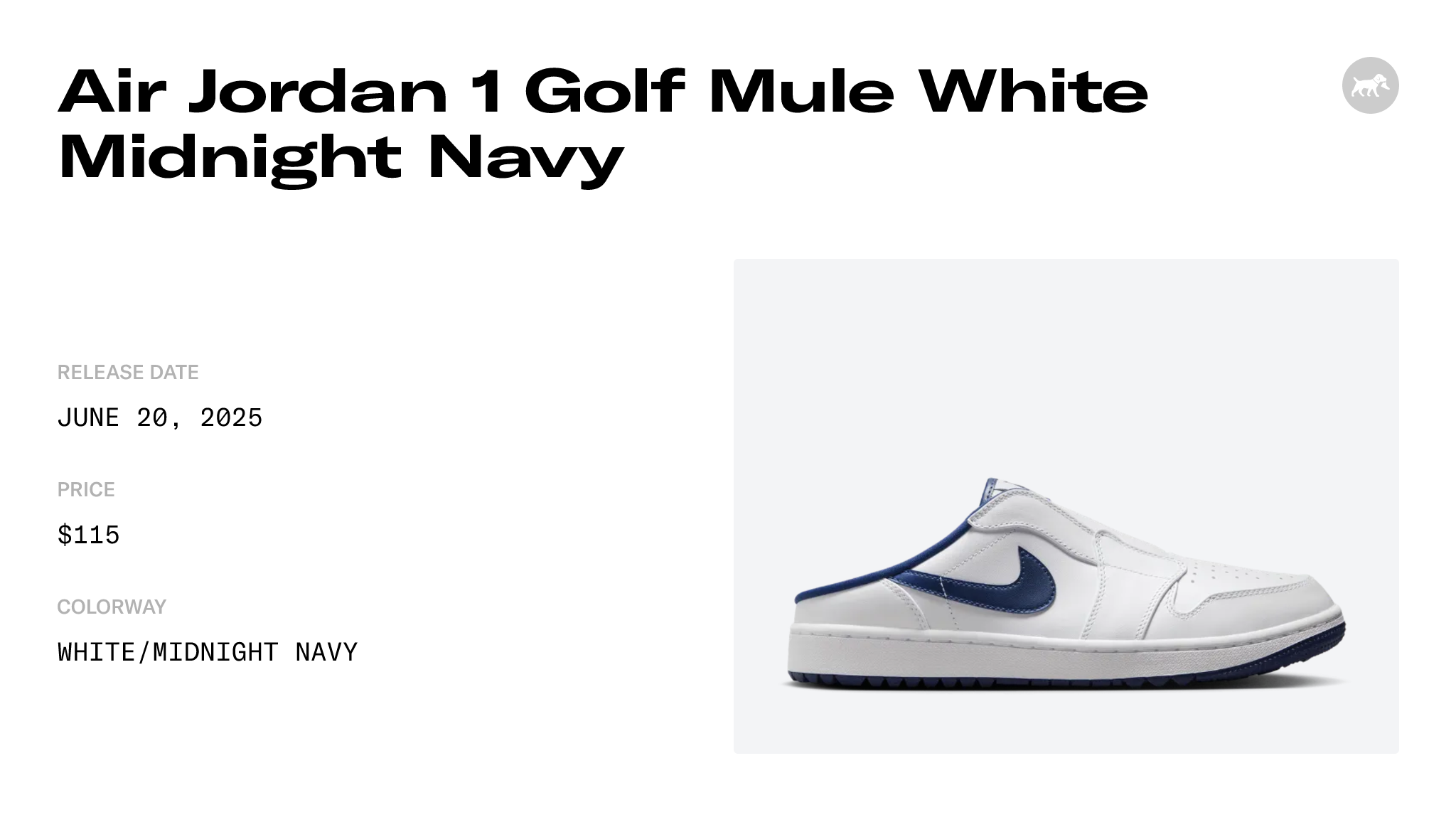Air Jordan 1 Golf Mule White Midnight Navy - FJ1214-103