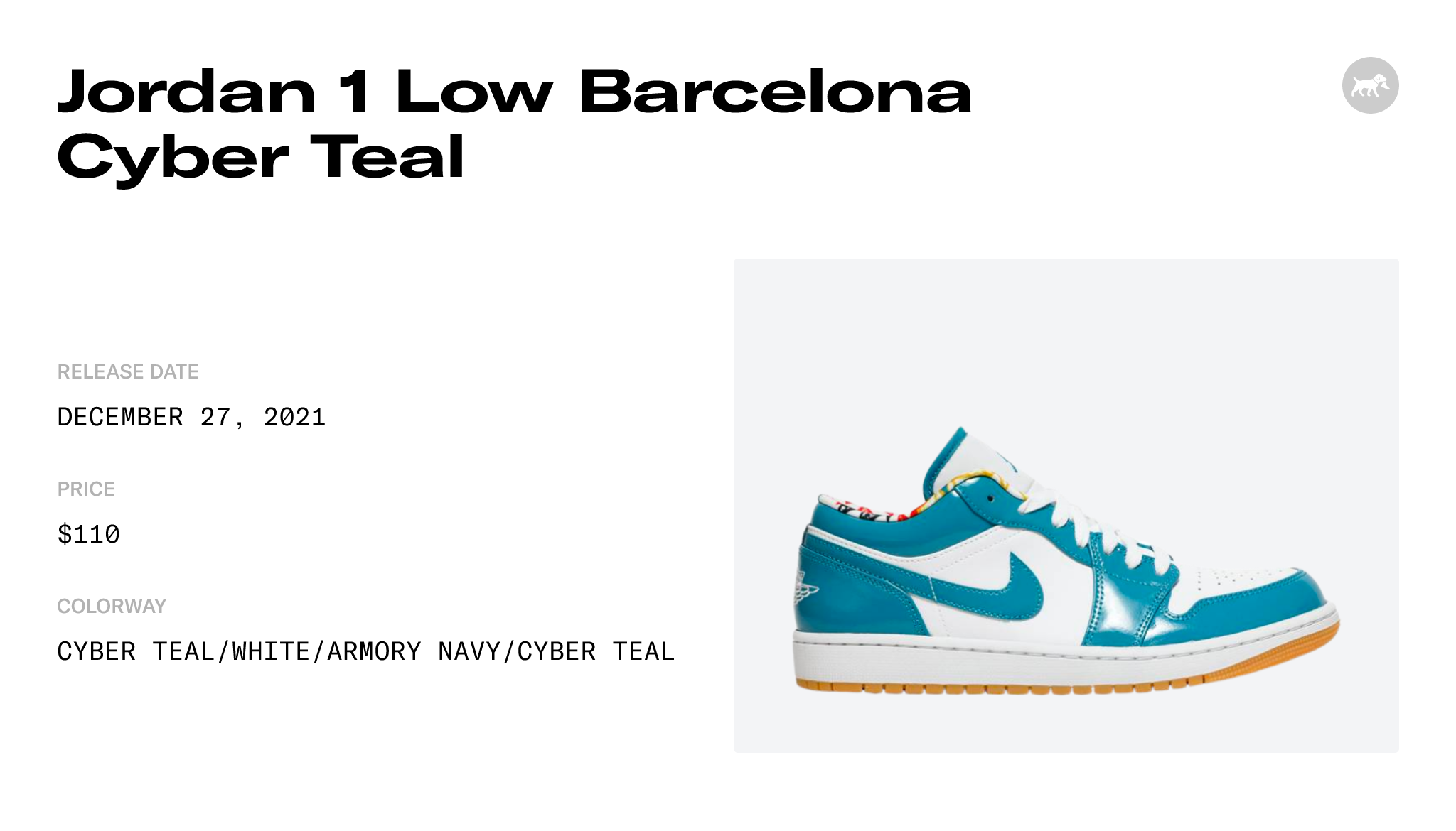 Jordan 1 Low Barcelona Cyber Teal - DC6991-400 Raffles & Where to Buy
