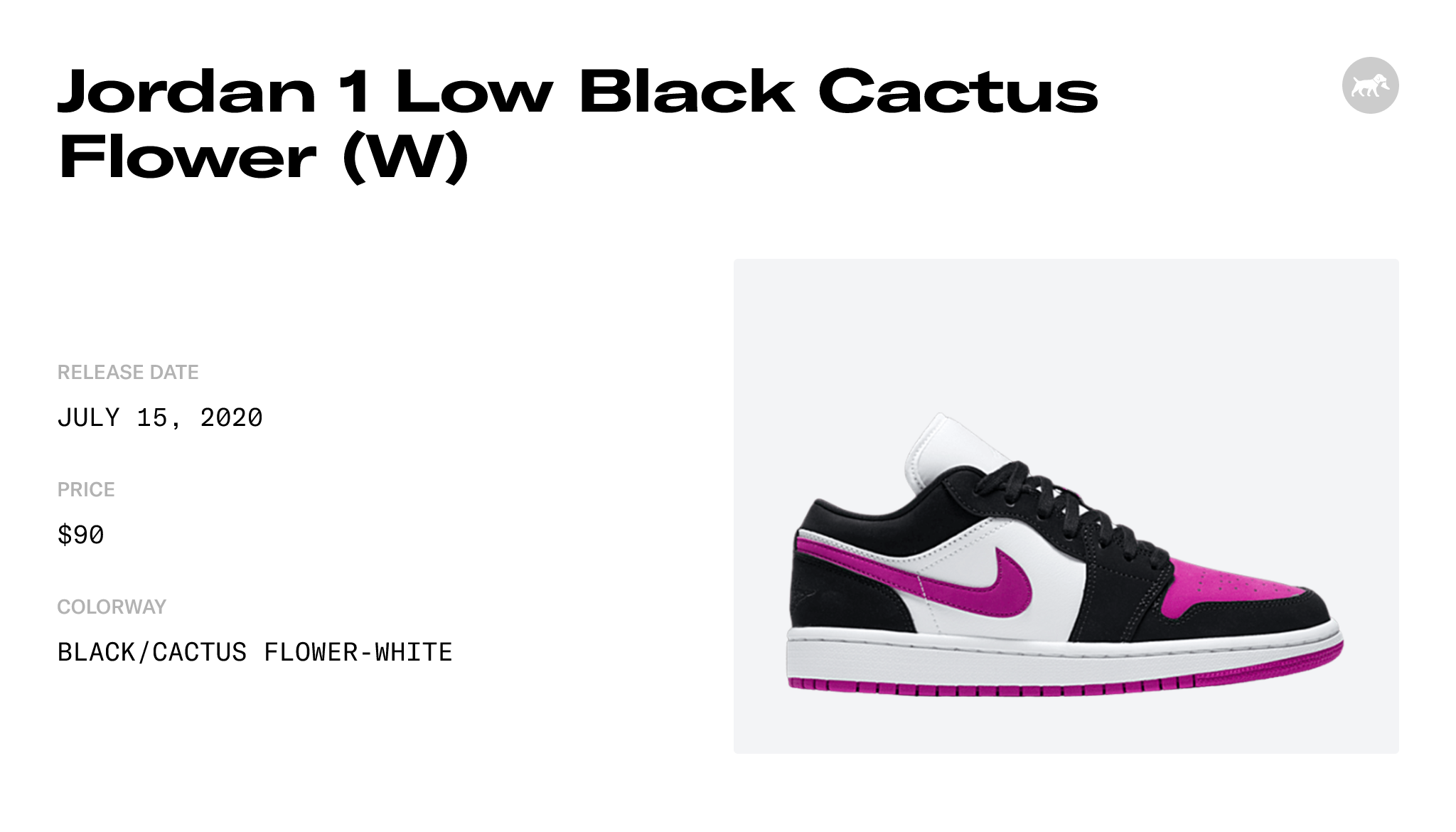 Jordan 1 Low Black Cactus Flower (W) - DC0774-005 Raffles & Where to Buy