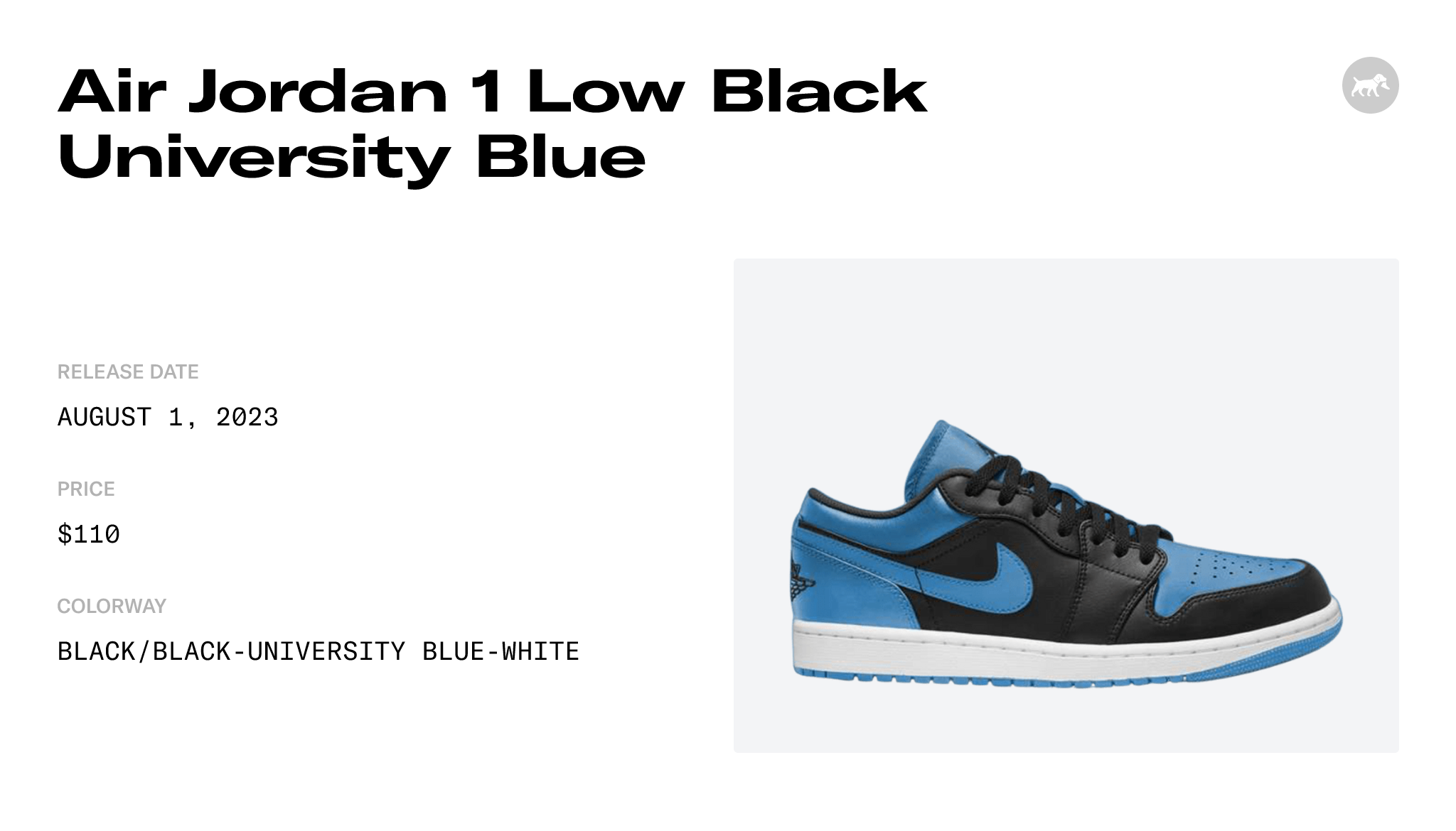 Air Jordan 1 Low Black University Blue - 553558-041