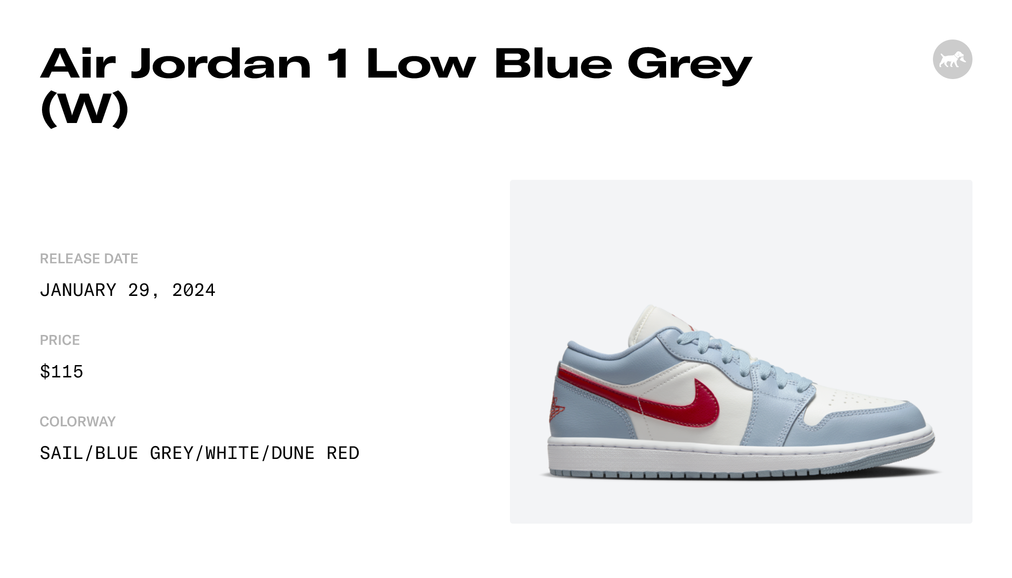 Air Jordan 1 Low Blue Grey (W) - DC0774-164 Raffles & Where to Buy