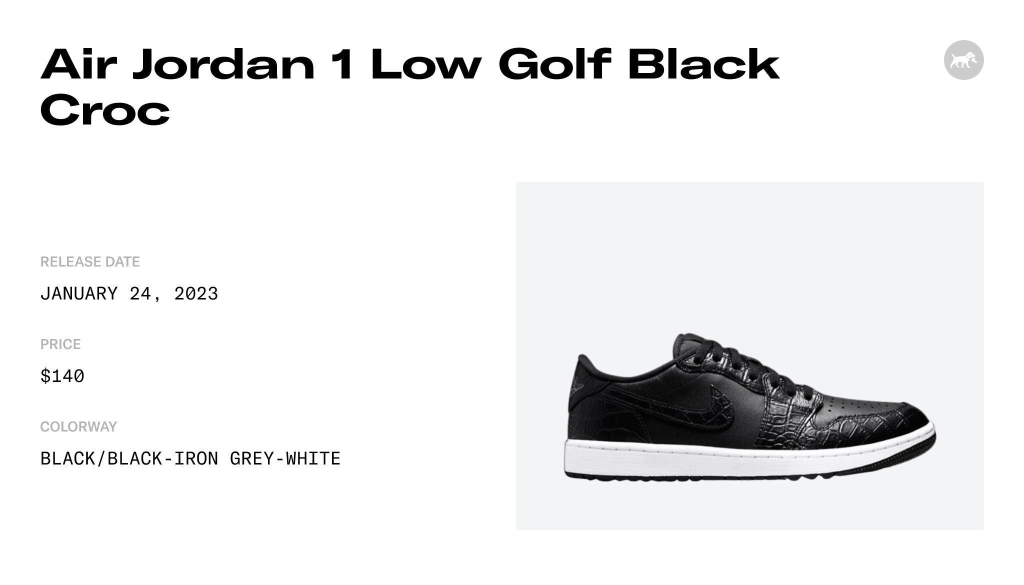 Air Jordan 1 Low Golf Black Croc - DD9315-003 Raffles & Where to Buy
