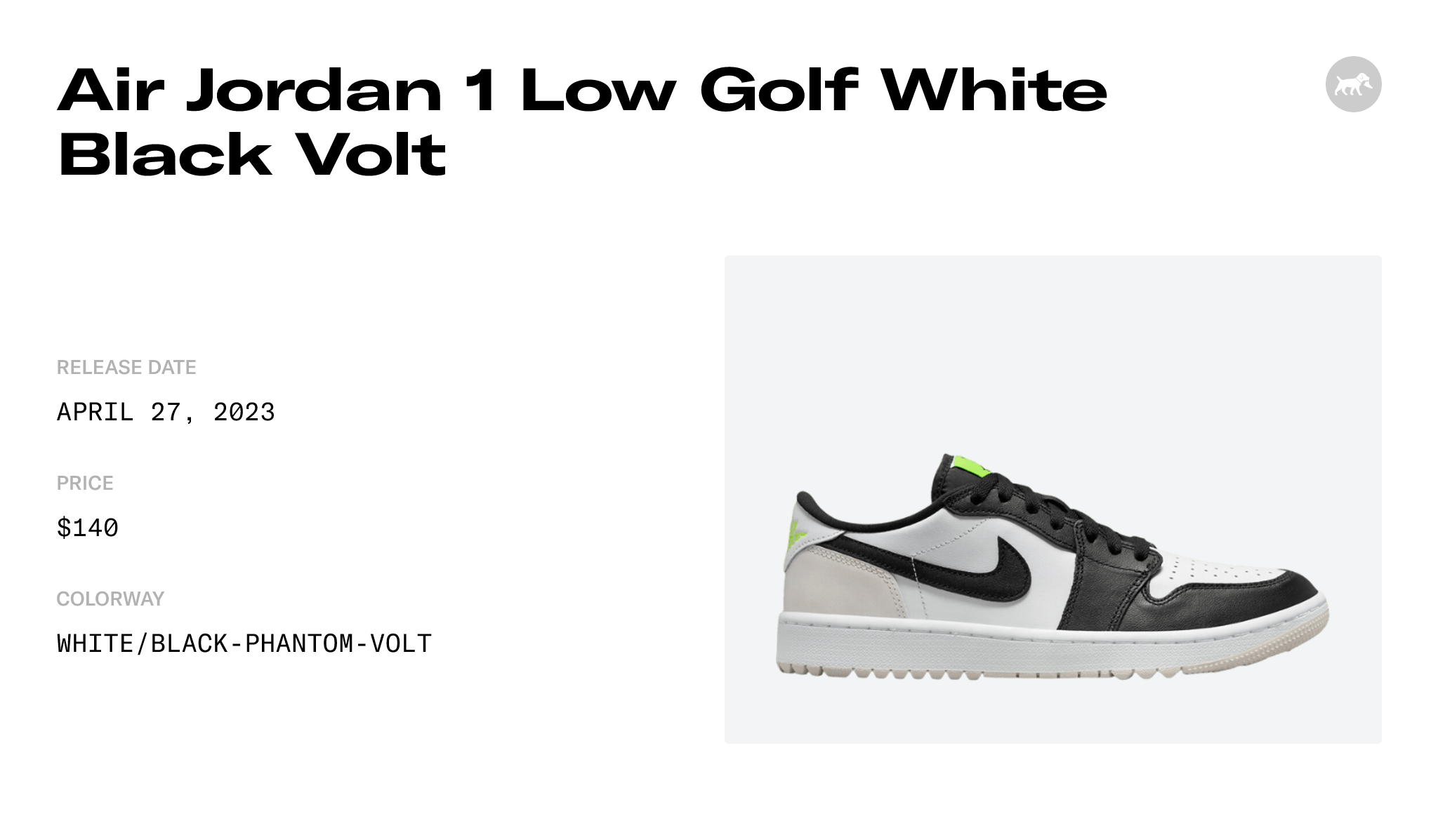 Air Jordan 1 Low Golf White Black Volt - DD9315-108