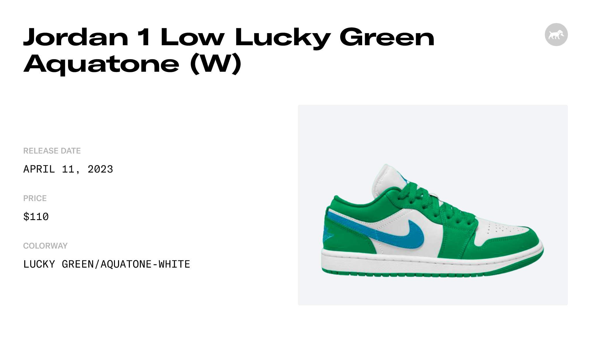 Jordan 1 Low Lucky Green Aquatone (W) - DC0774-304