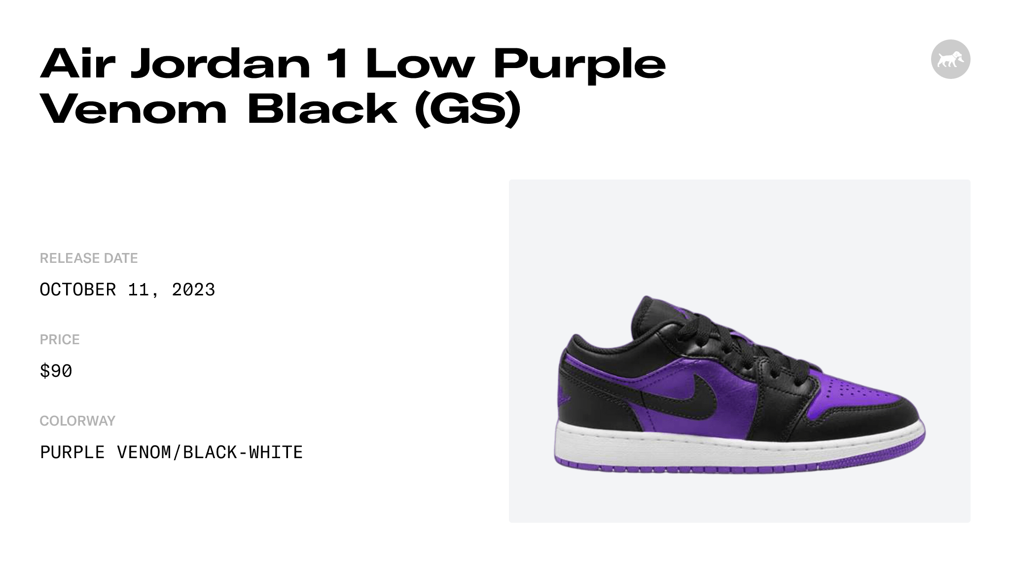 Air Jordan 1 Low Purple Venom Black (GS) - 553560-505