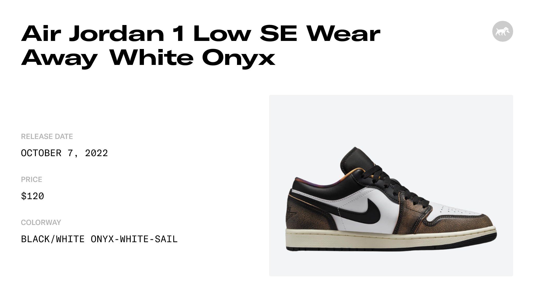 Air Jordan 1 Low SE Wear Away White Onyx - DQ8422-001