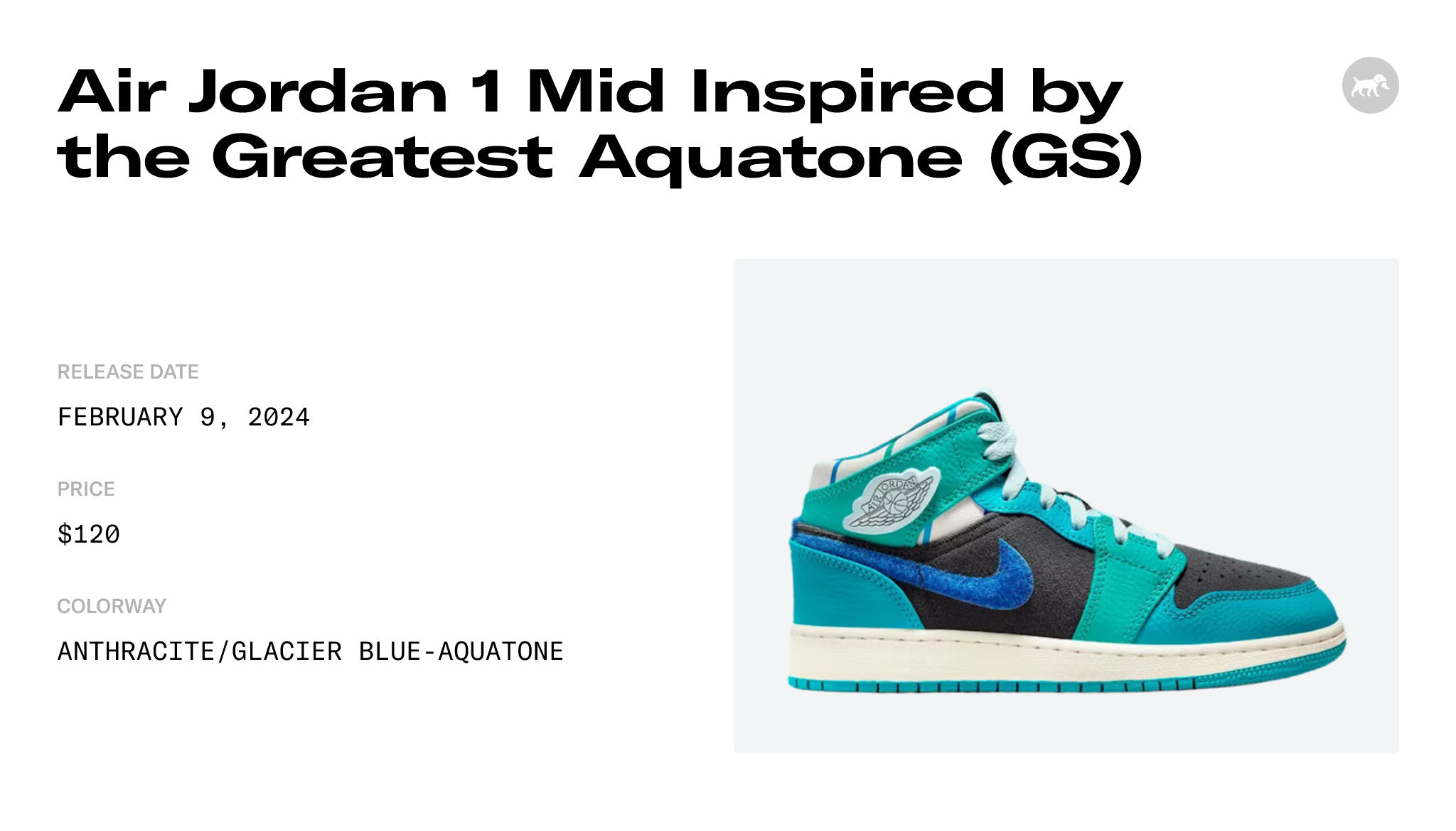 Air Jordan 1 Mid Inspired by the Greatest Aquatone (GS) - FJ9482-004
