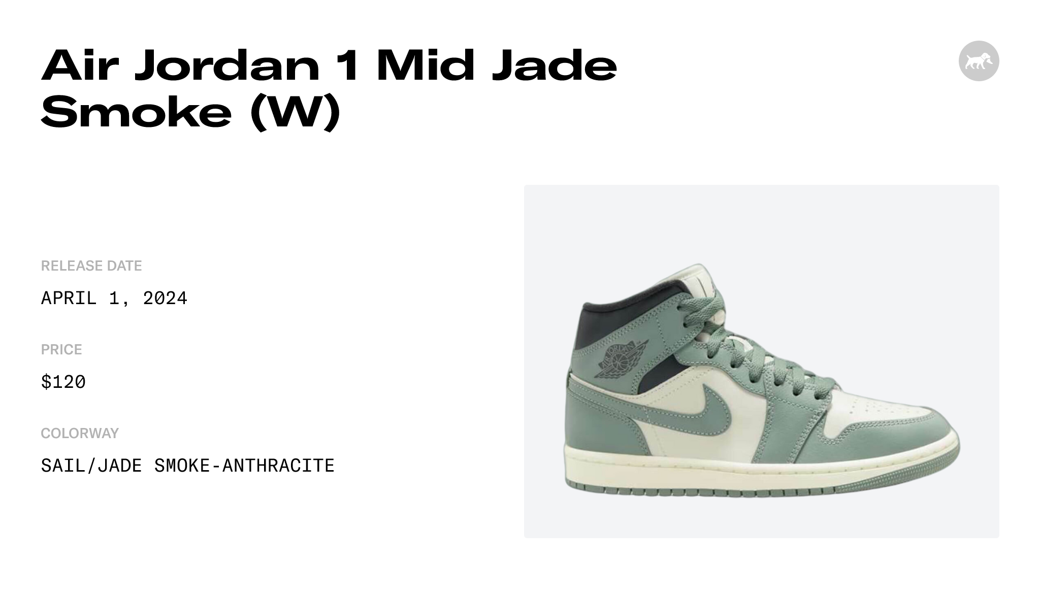 Air Jordan 1 Mid Jade Smoke (W) - BQ6472-130 Raffles & Where to Buy