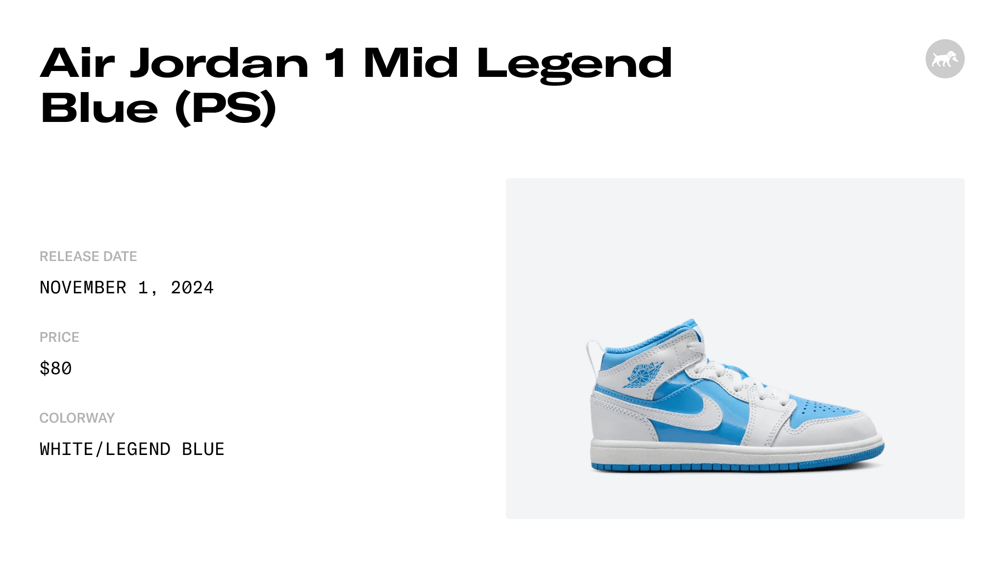Air Jordan 1 Mid Legend Blue (PS) - FZ3932-114 Raffles & Where to Buy