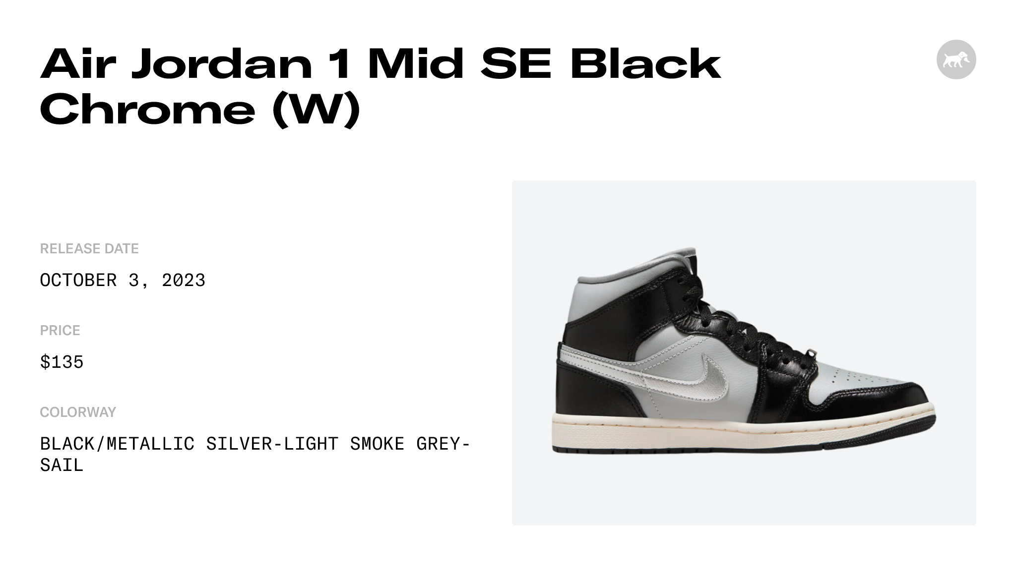 Air Jordan 1 Mid SE Black Chrome (W) - FB9892-002 Release Info