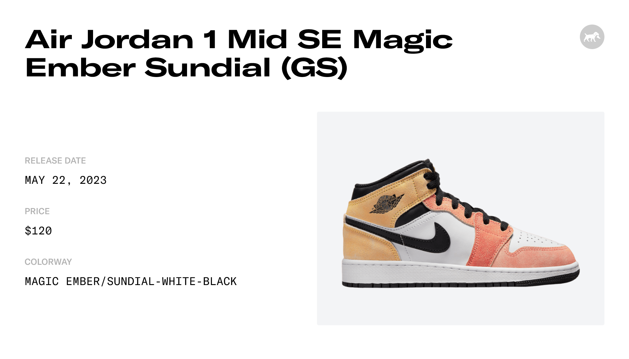Air Jordan 1 Mid SE Magic Ember Sundial (GS) - DX4365-800