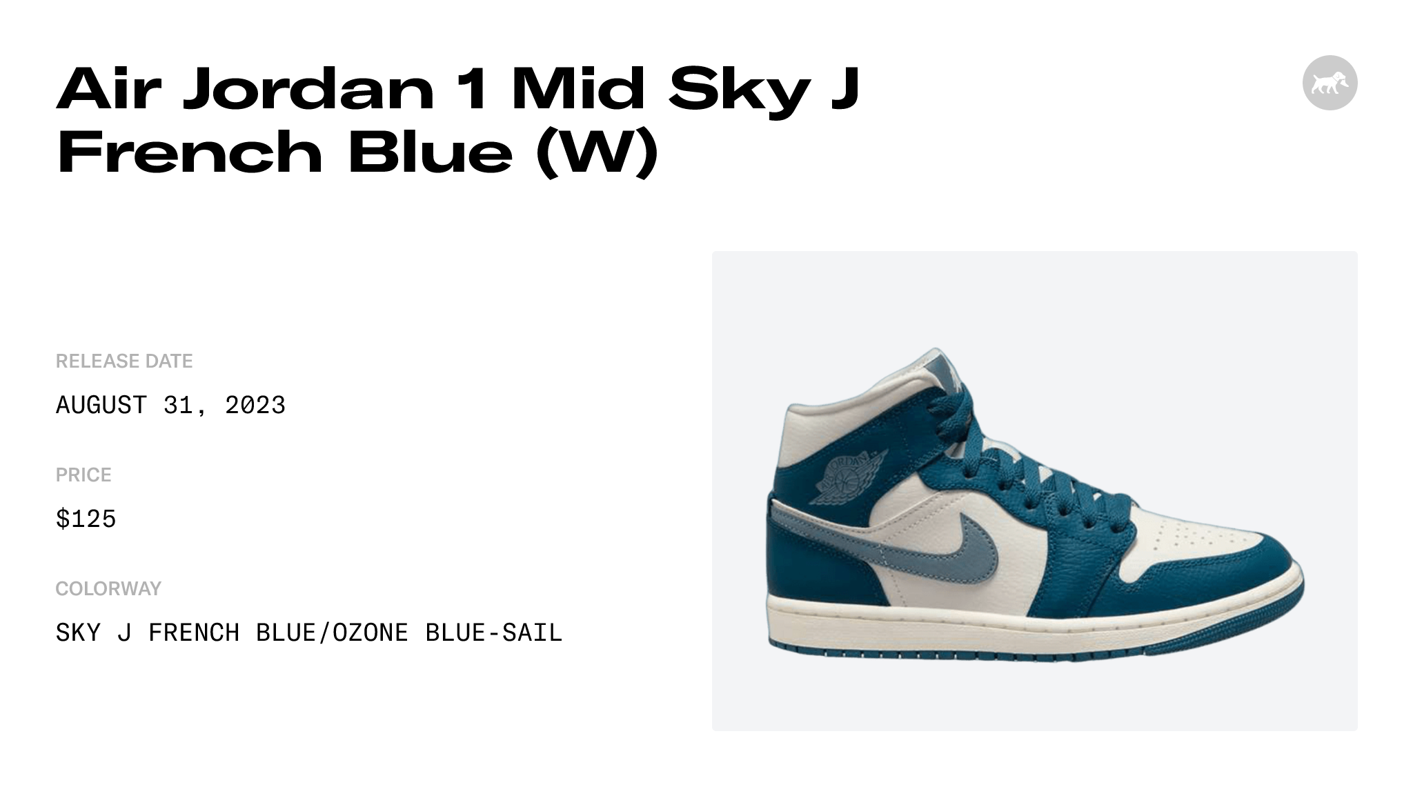 Air Jordan 1 Mid Sky J French Blue (W) - BQ6472-414