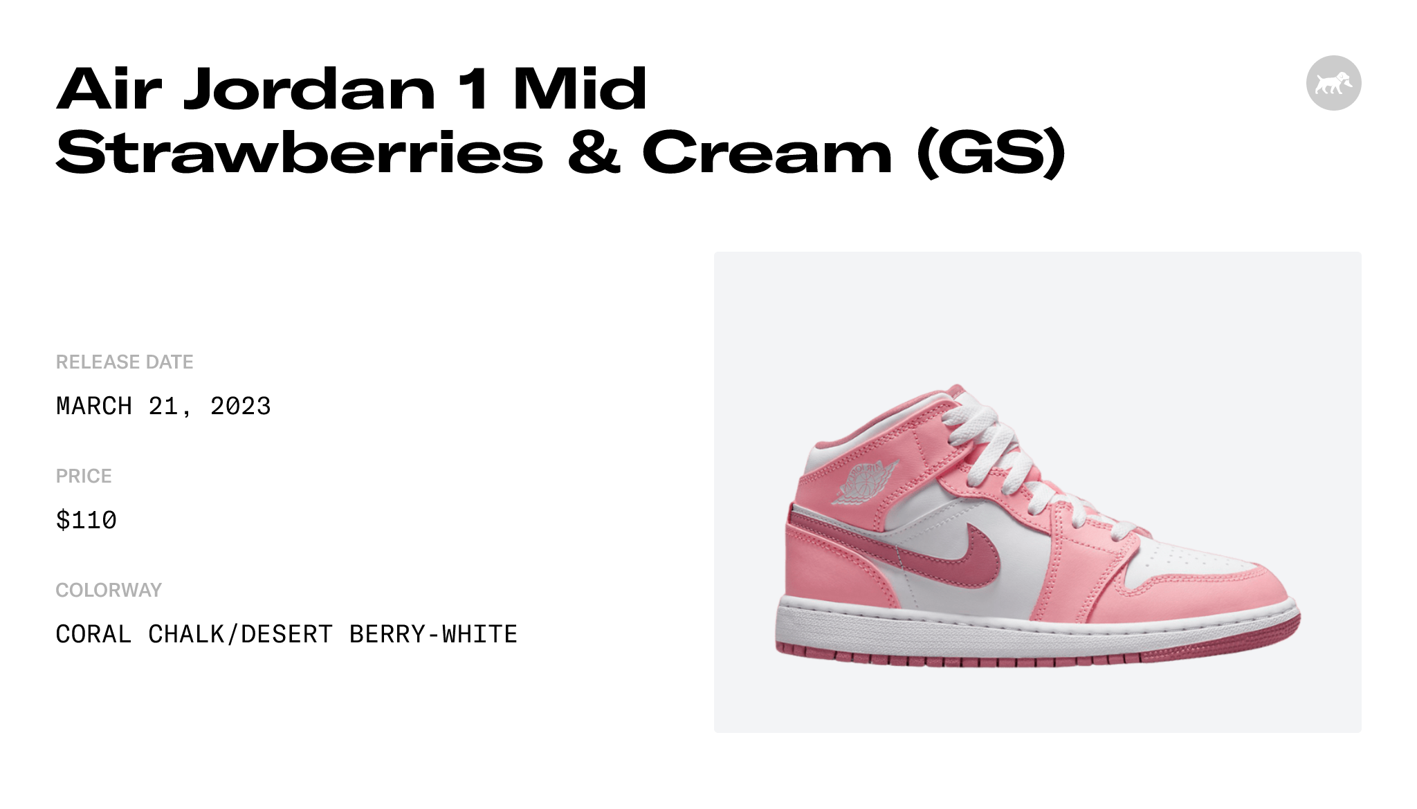 Air Jordan 1 Mid Strawberries & Cream (GS) - DQ8423-616