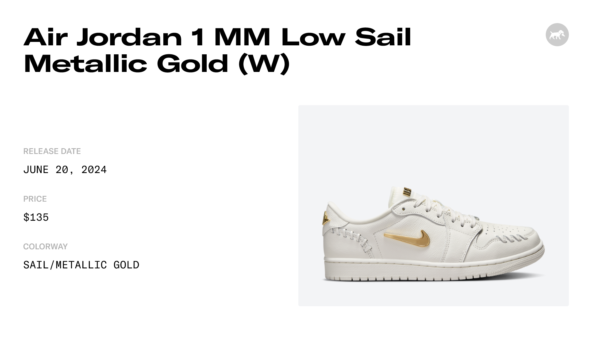 Air Jordan 1 MM Low Sail Metallic Gold (W) - FN5032-100
