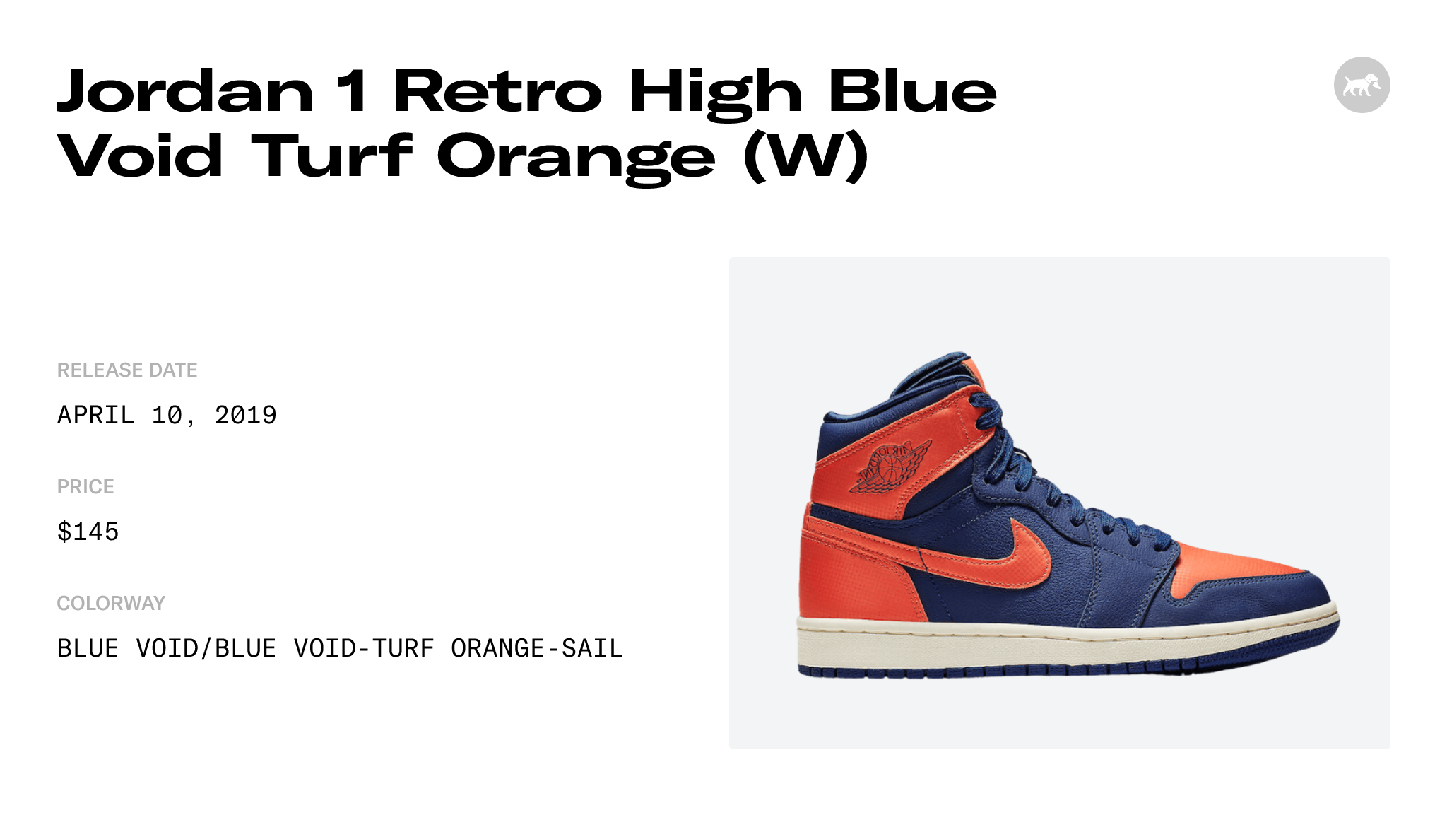 Jordan 1 Retro High Blue Void Turf Orange (W) - AH7389-408